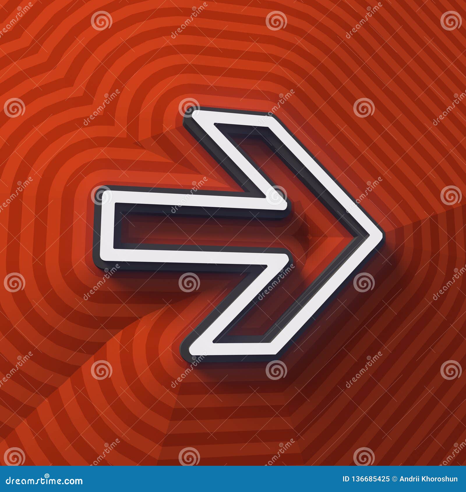 Arrow Symbol, Button with Shadow. Colorful Sign Stock Illustration ...