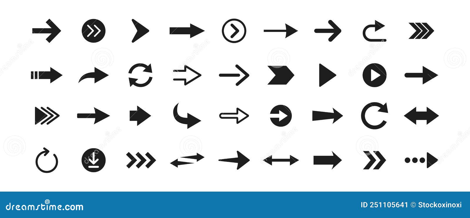 Set Of Symbols Up Arrow, Right And Left Arrow, To Down Arrow Made Of ...