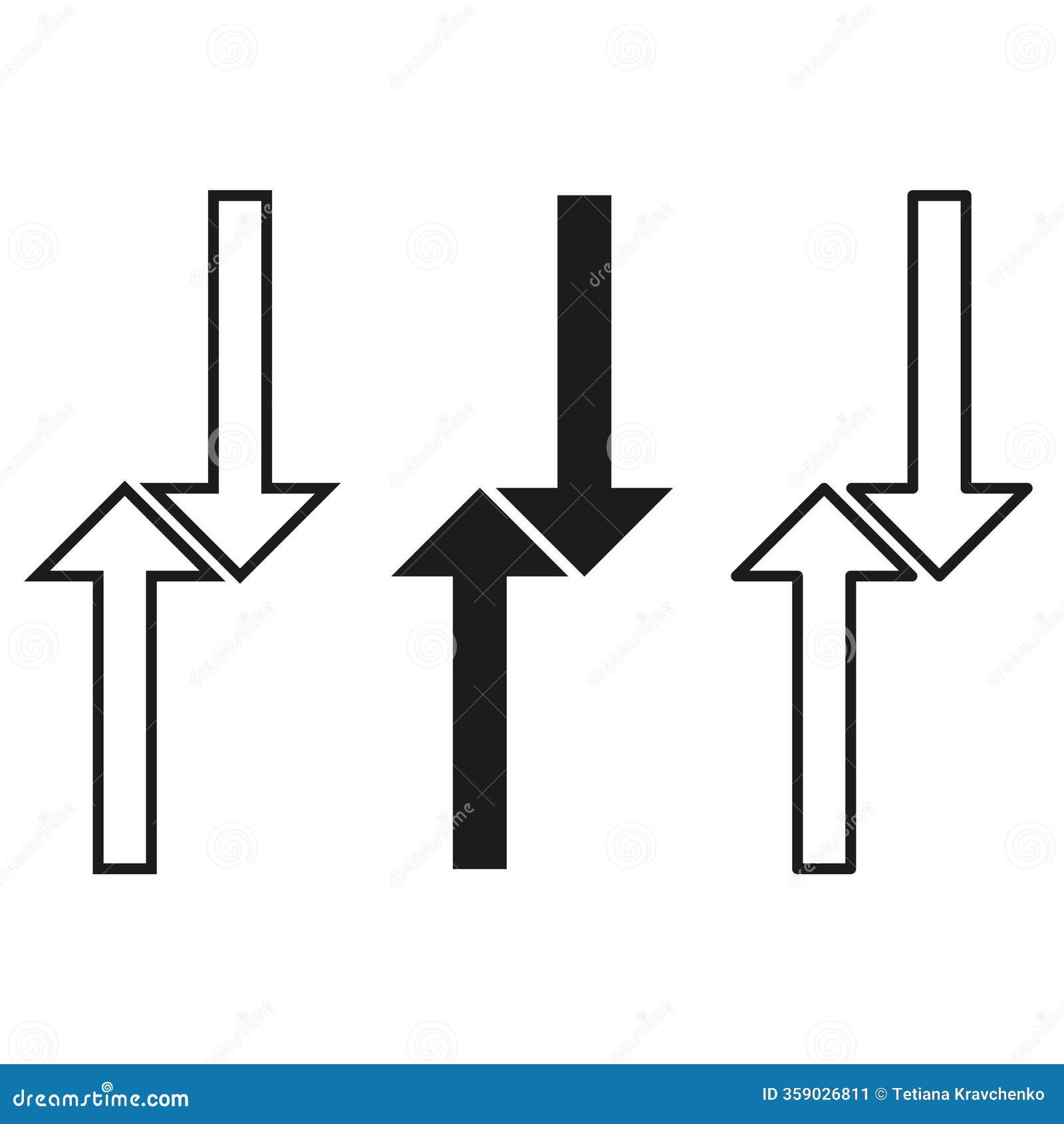 Arrow Symbols. Up and Down. Movement Graphic. Vector Illustration Stock ...