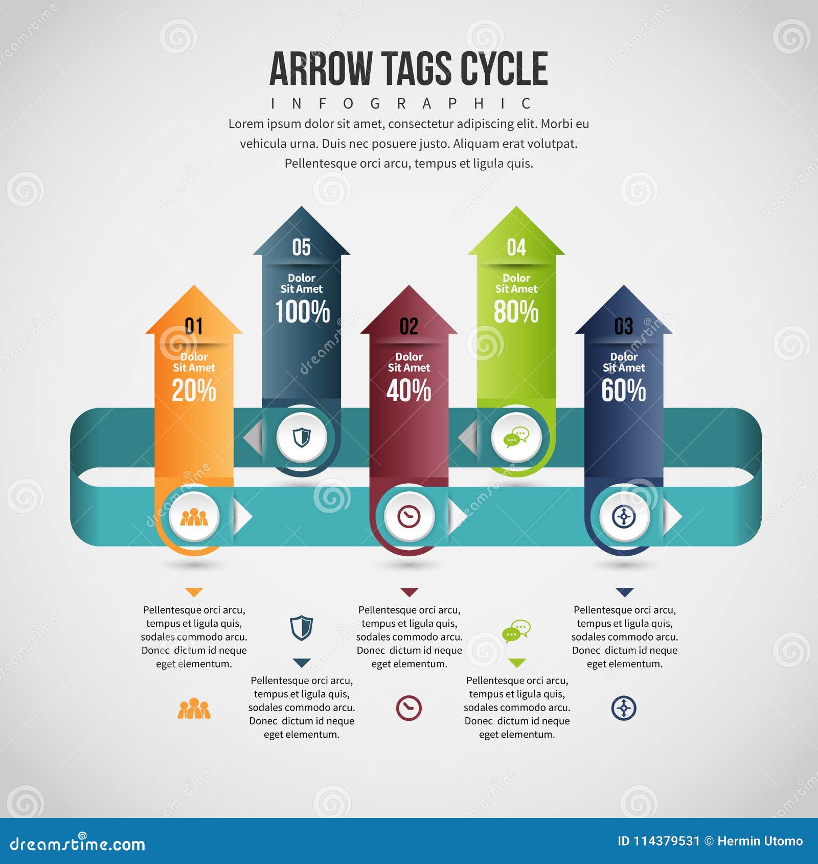 Arrow Tags Cycle Infographic Stock Vector - Illustration of backdrop ...