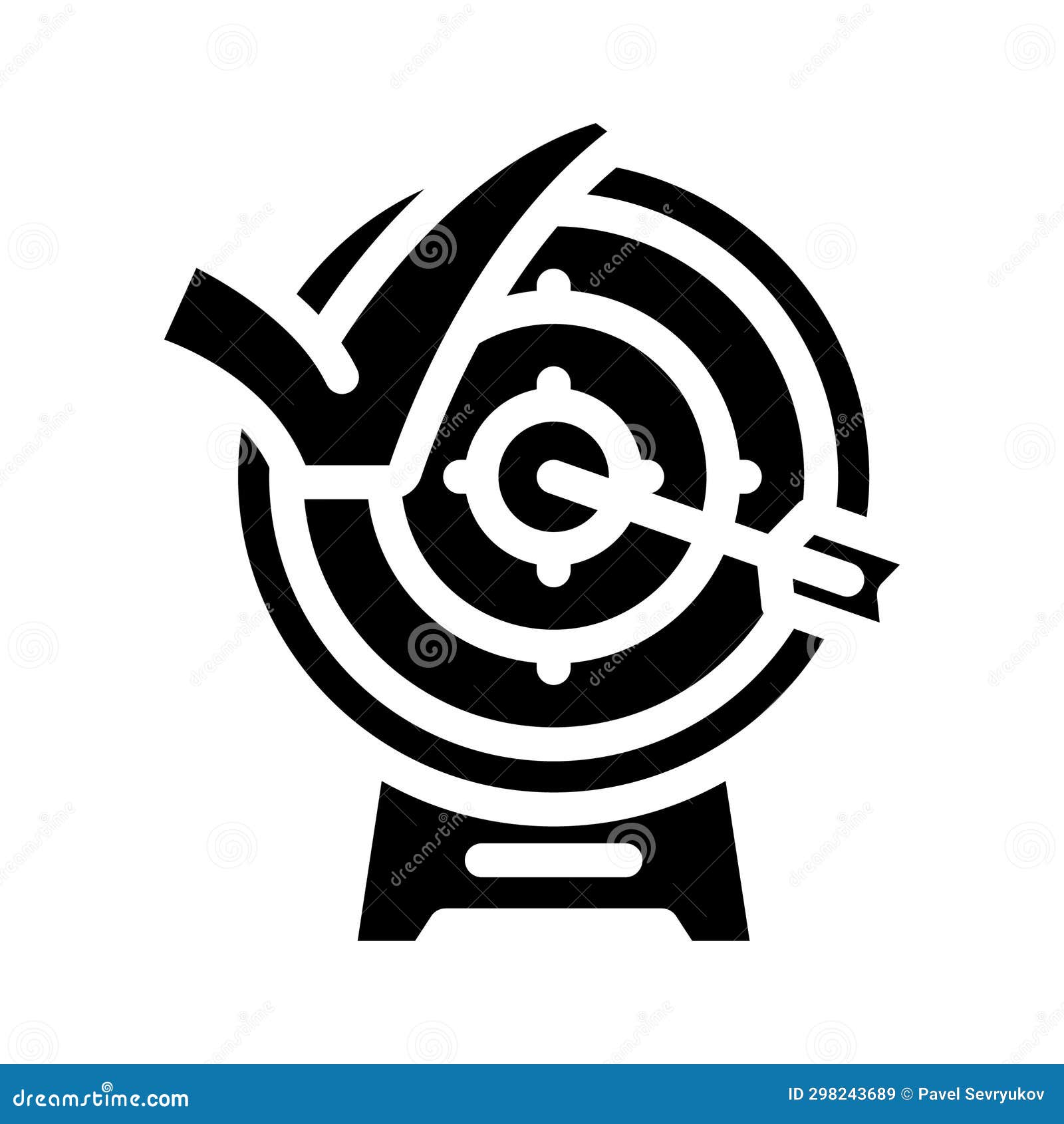 Arrow Target Check Mark Glyph Icon Vector Illustration Stock ...