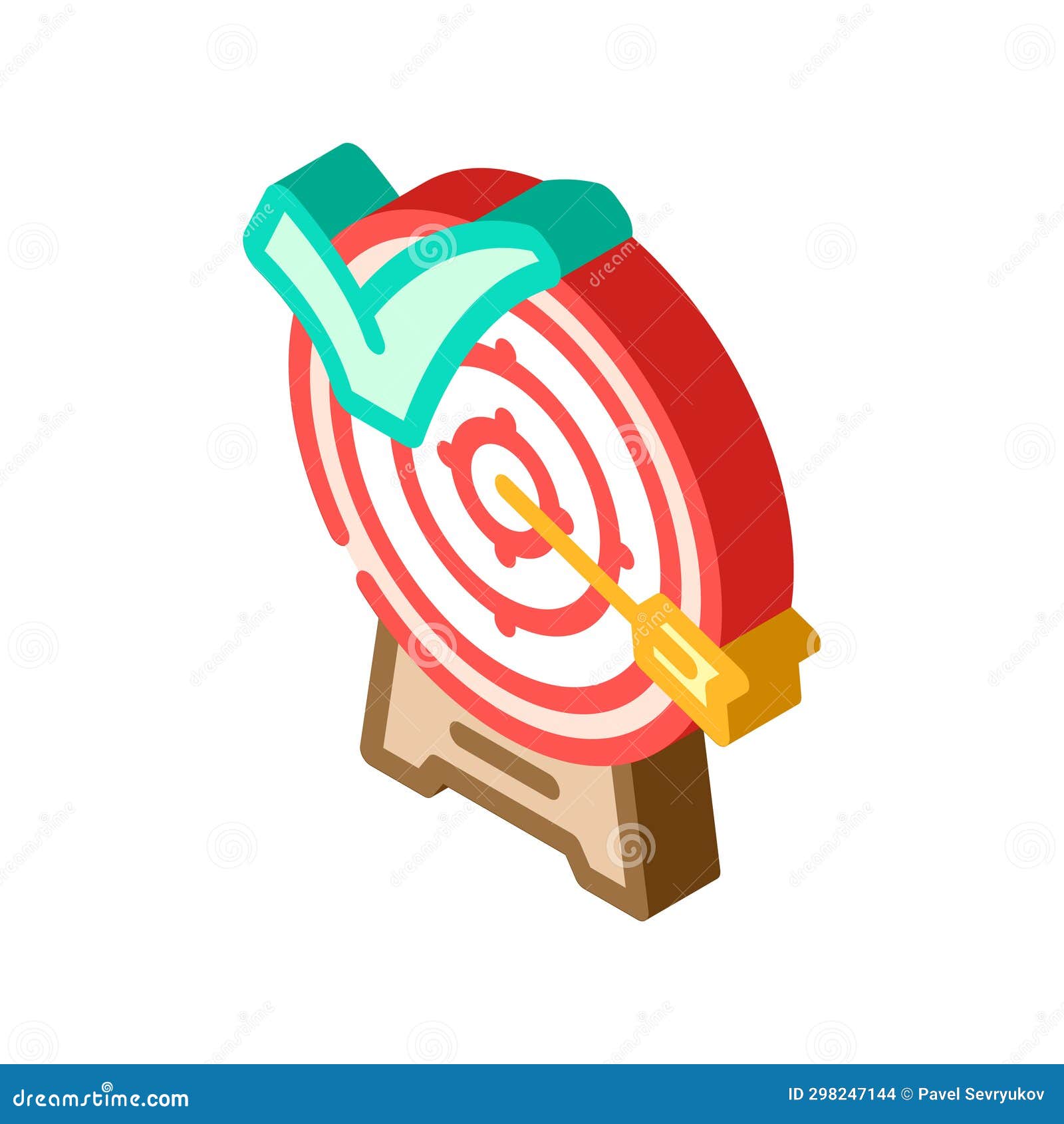 Arrow Target Check Mark Isometric Icon Vector Illustration Stock ...
