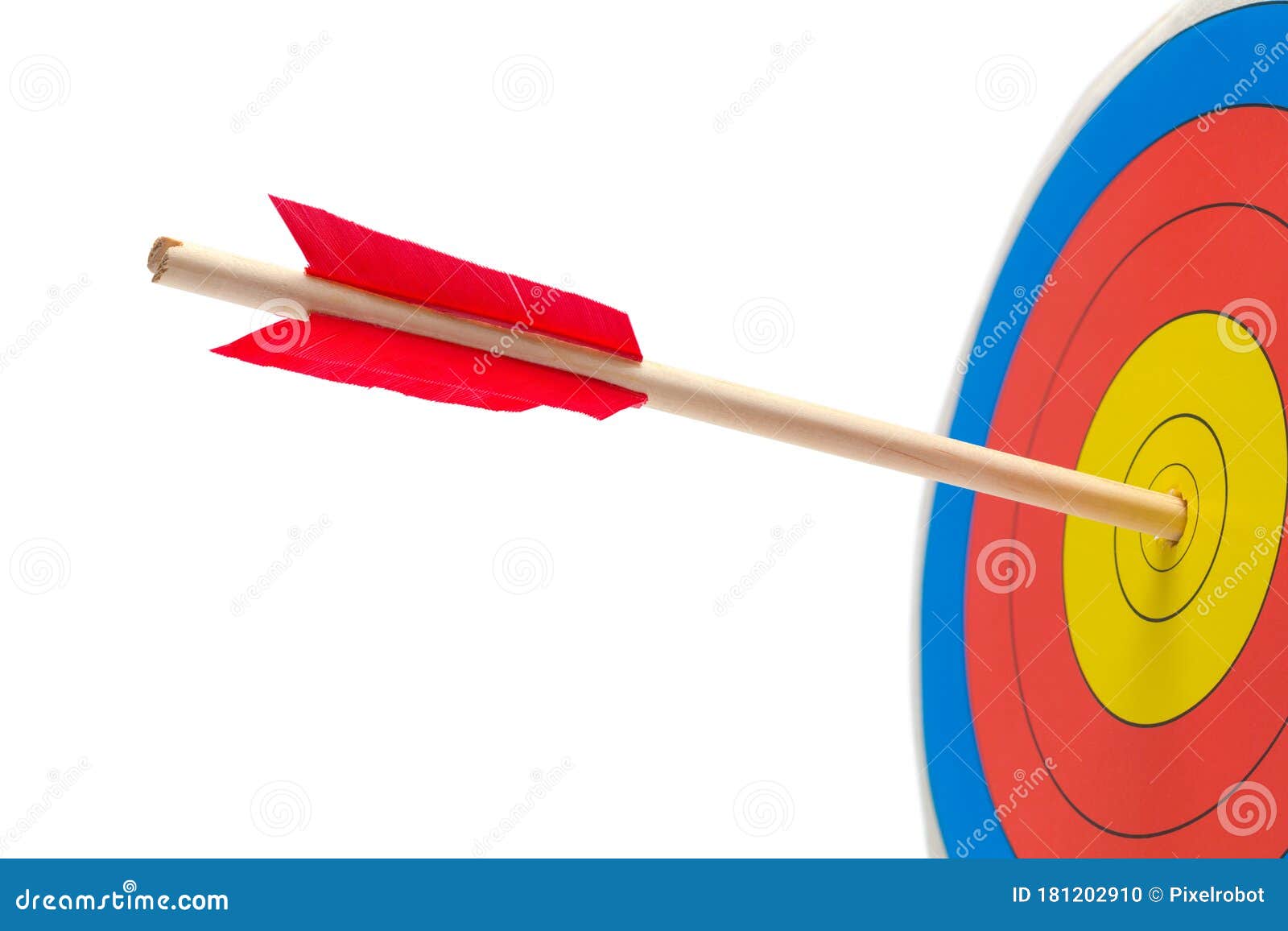 Arrow in Target Close Up stock photo. Image of archery - 181202910