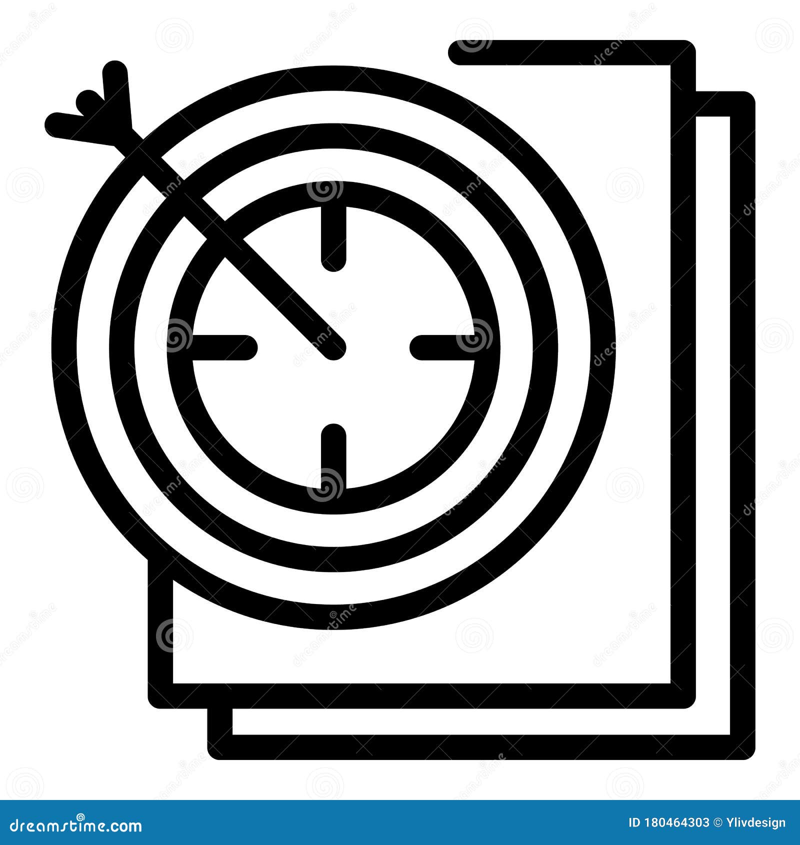 Arrow in the Target Documents Icon, Outline Style Stock Vector ...