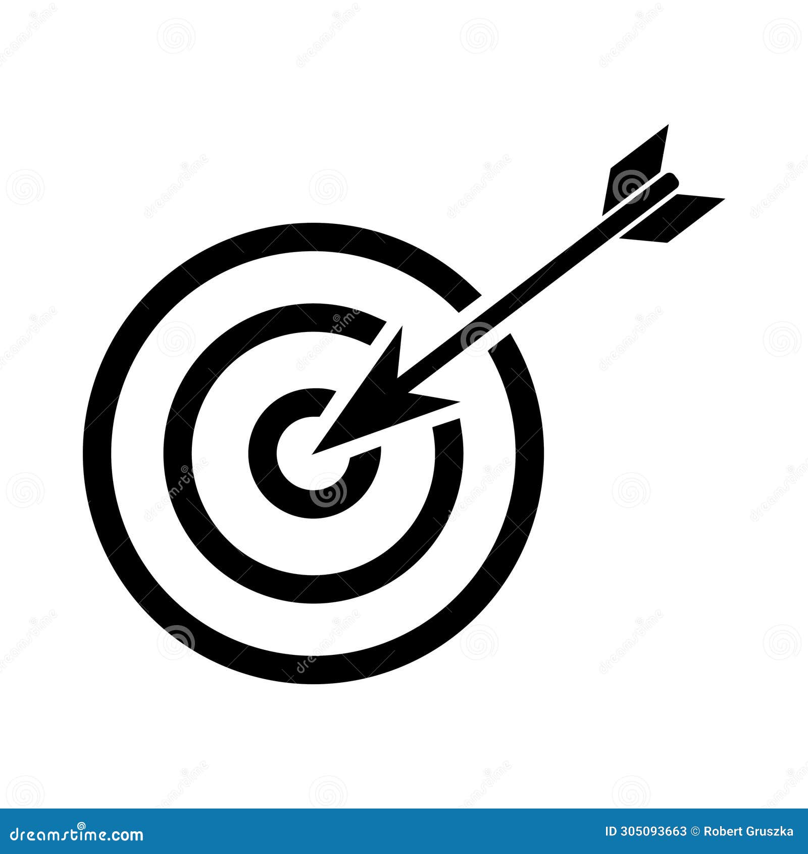 Arrow in target - icon stock illustration. Illustration of vector ...
