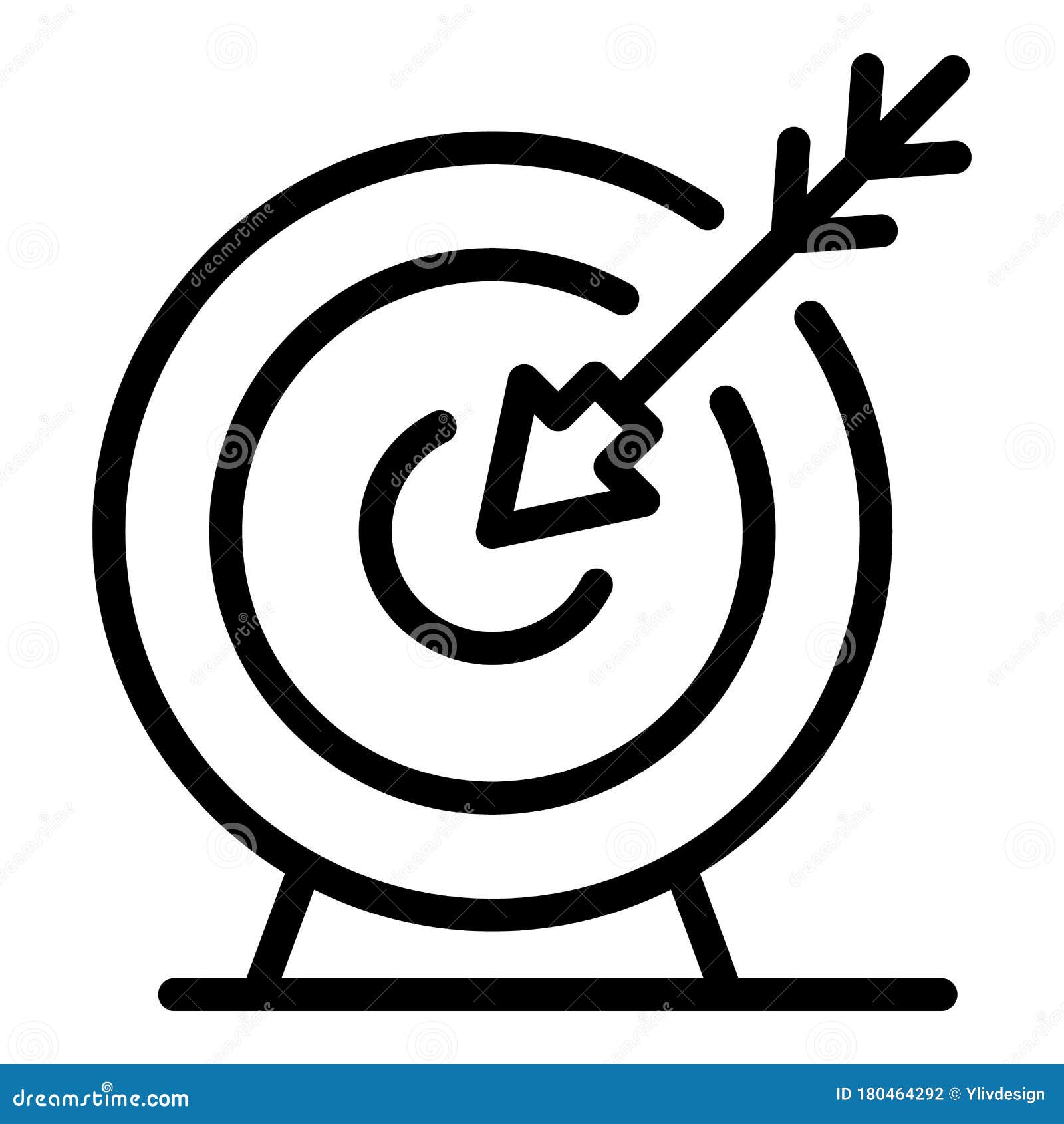 Arrow in Target Icon, Outline Style Stock Vector - Illustration of ...