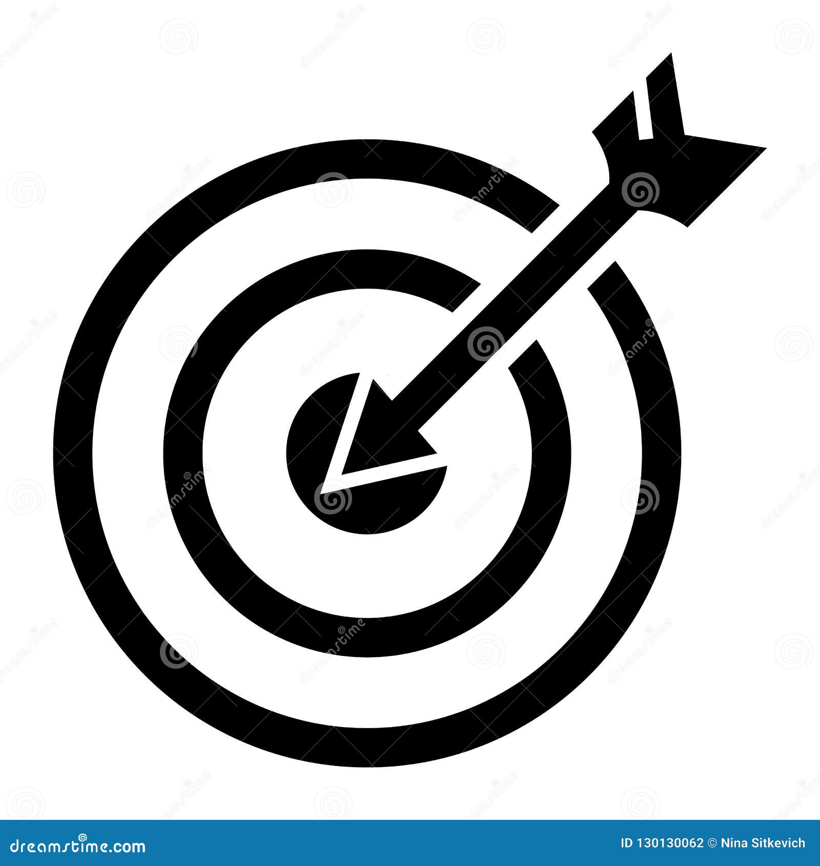 Arrow in Target Icon, Simple Style Stock Vector - Illustration of arrow ...