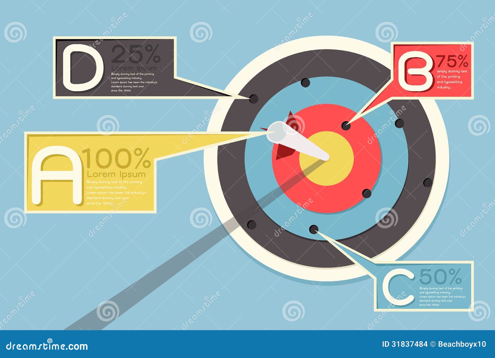 Target Infographics With Arrows. Element Of Chart, Graph, Diagram With ...