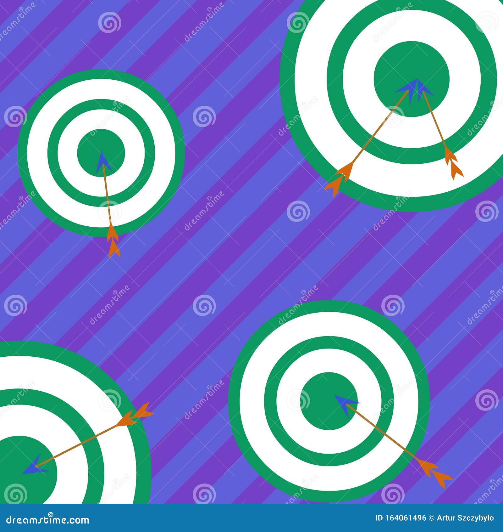 Arrow and Target Inside Asymmetrical Shaped Form Format of Colourful ...