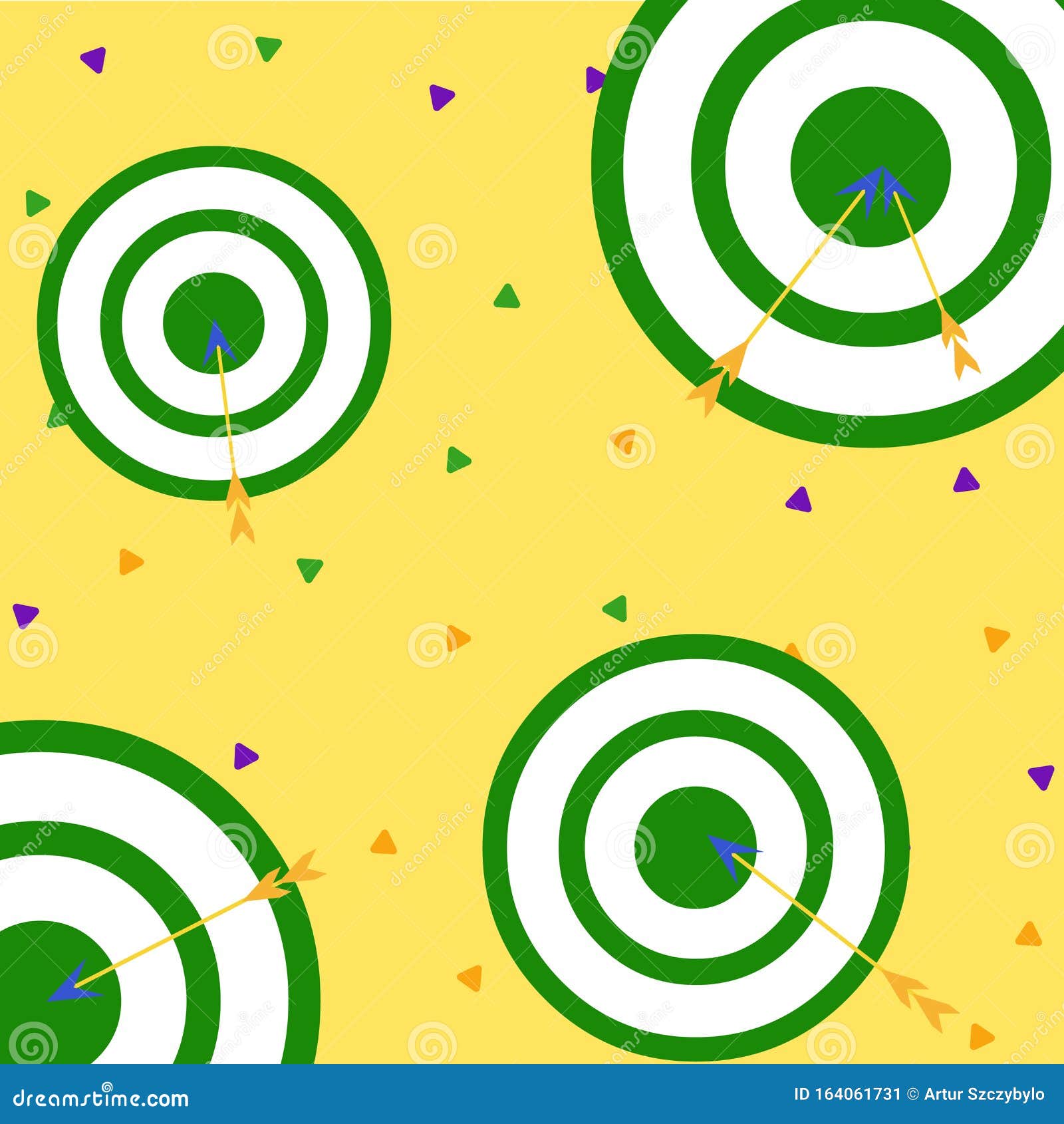 Arrow and Target Inside Asymmetrical Shaped Form Format of Colourful ...