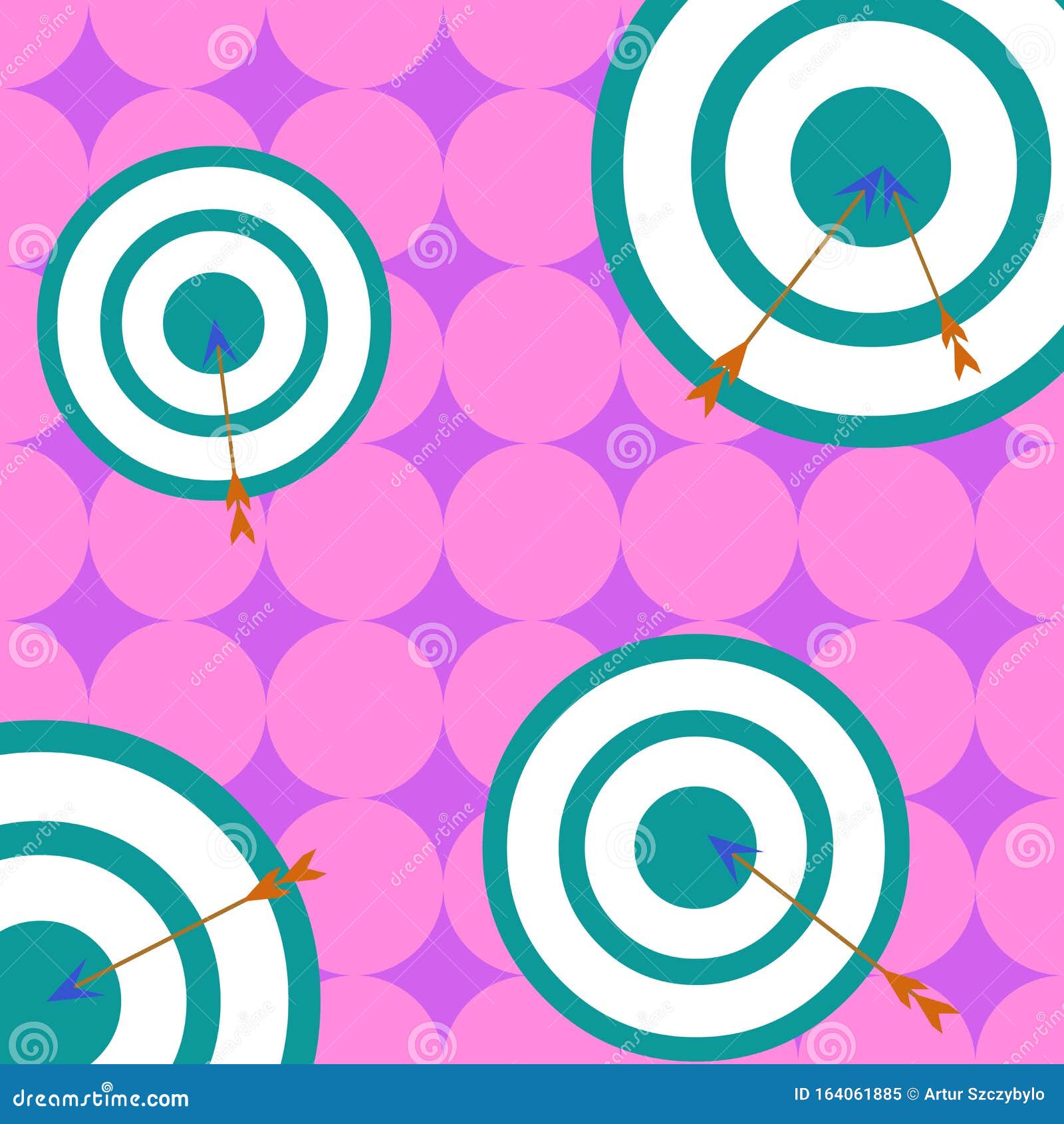 Arrow and Target Inside Asymmetrical Shaped Form Format of Colourful ...