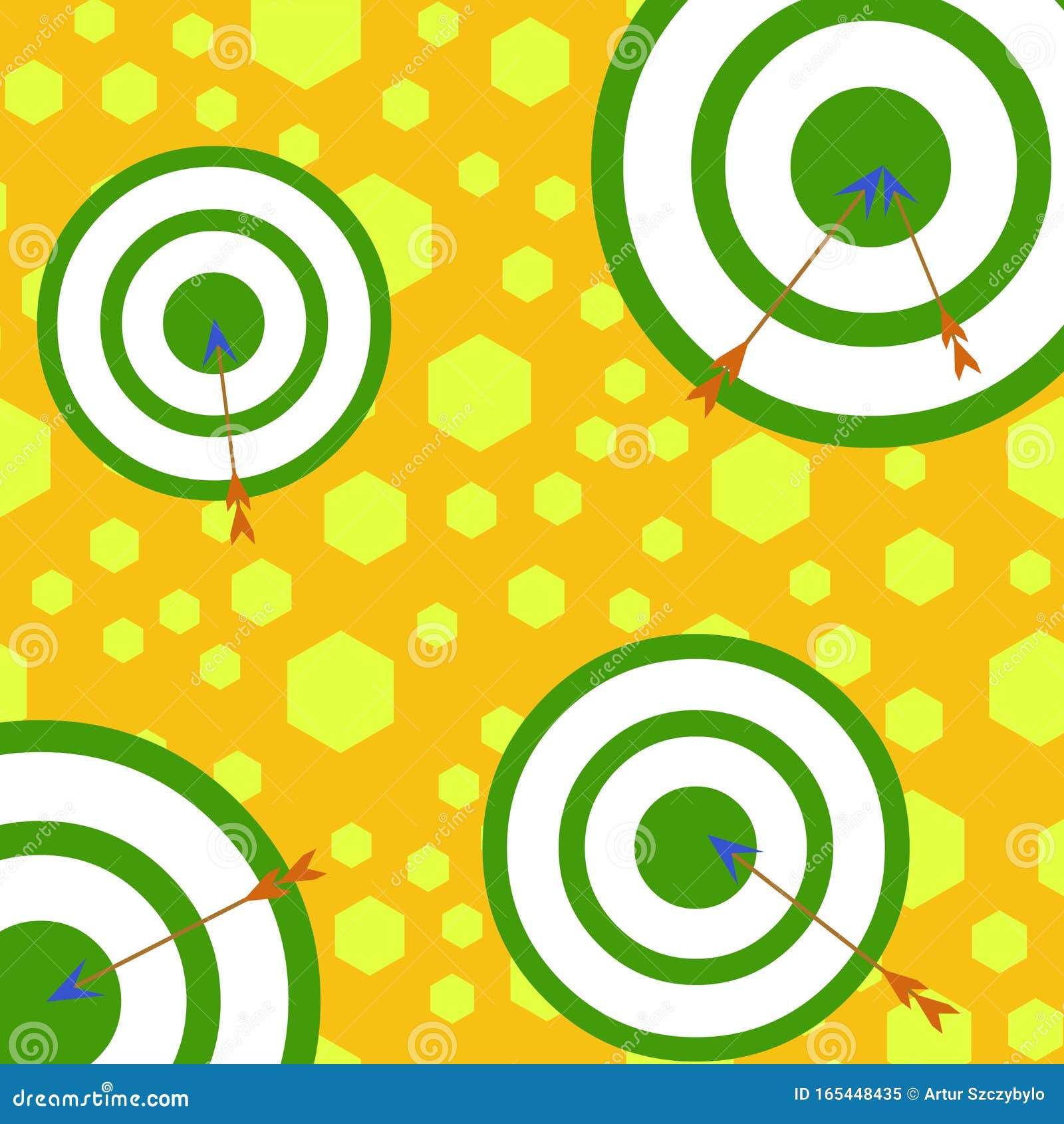 Arrow and Target Inside Asymmetrical Shaped Form Format of Colourful ...