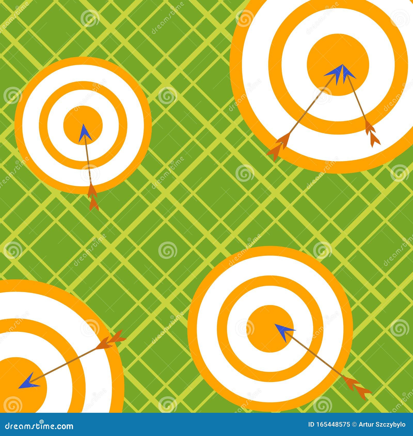 Arrow and Target Inside Asymmetrical Shaped Form Format of Colourful ...