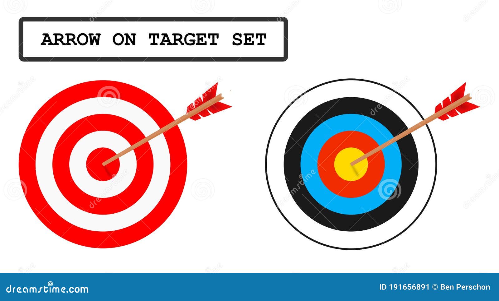 Arrow on Target Vector Icon Set. Stock Vector - Illustration of focus ...