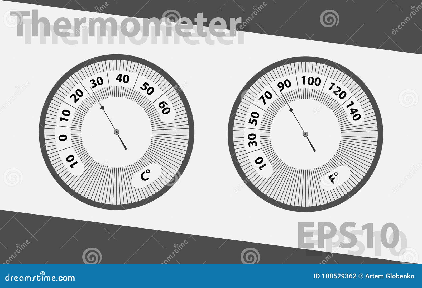 Arrow With Temperature Values Sign Digital Wireless Radiator The Stock ...