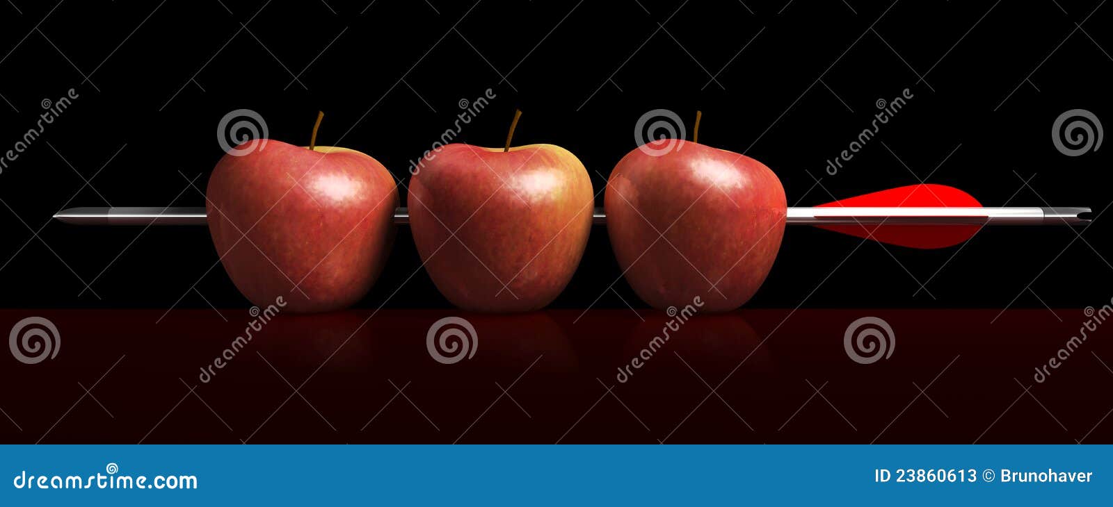 Arrow Three Apples a Hit in Black Stock Illustration - Illustration of ...