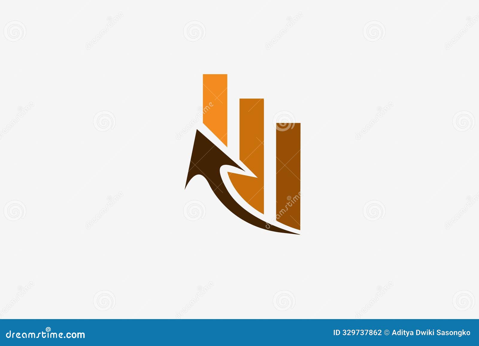 Arrow and three bar logo stock vector. Illustration of vector - 329737862