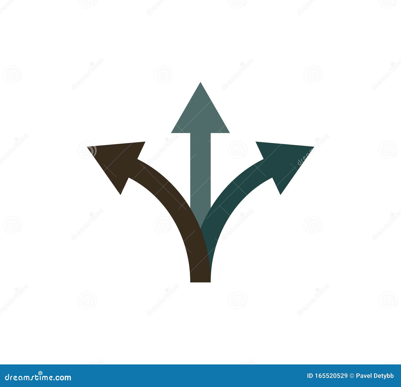 Arrow, Three Way, Direction Icon. Vector Illustration, Flat Design ...