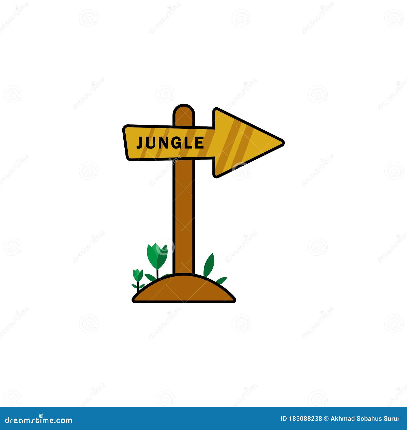 Arrow To the Jungle. Design Vector Stock Illustration - Illustration of ...