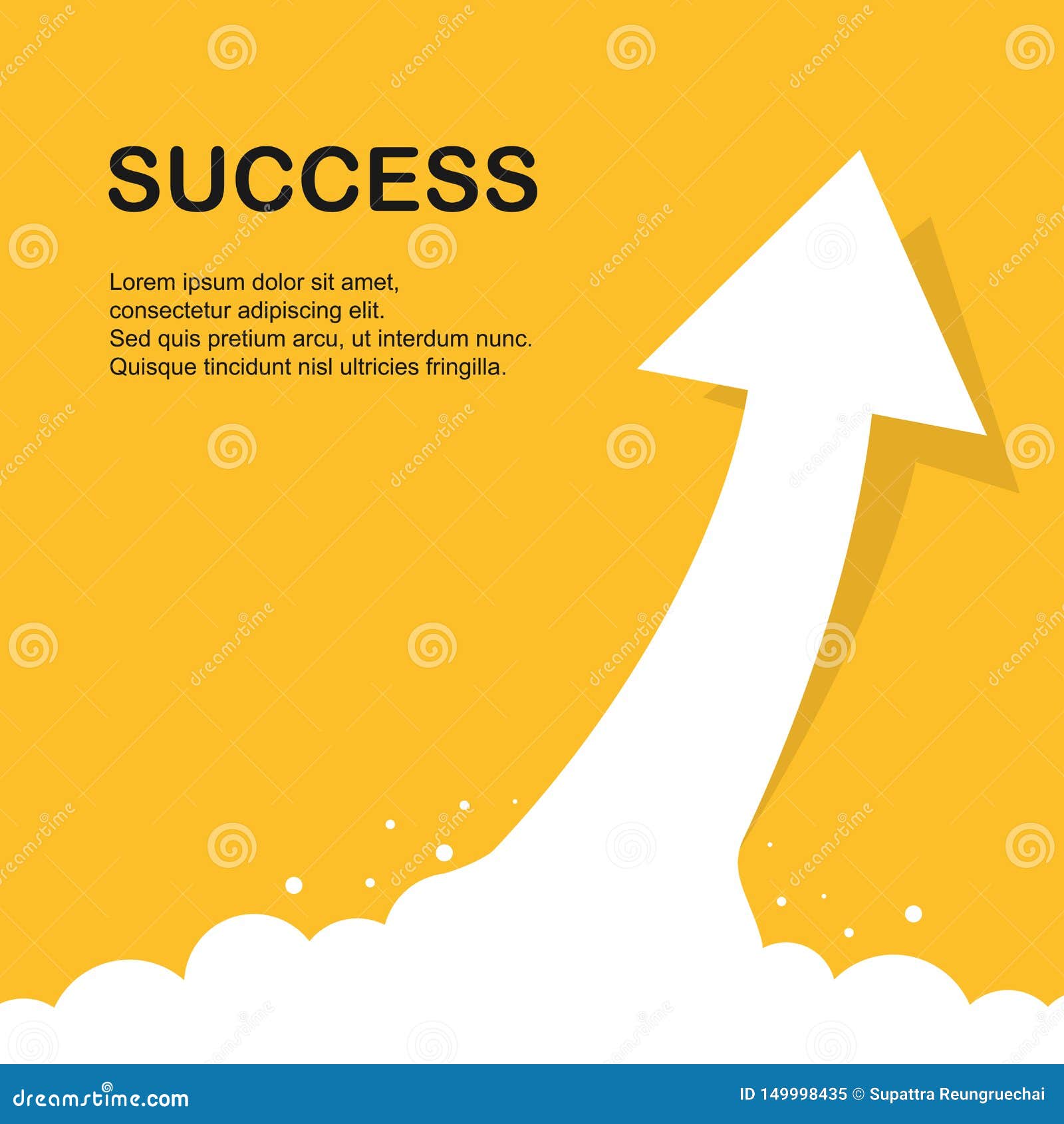 Arrow To Success on Yellow Background. Stock Vector - Illustration of ...