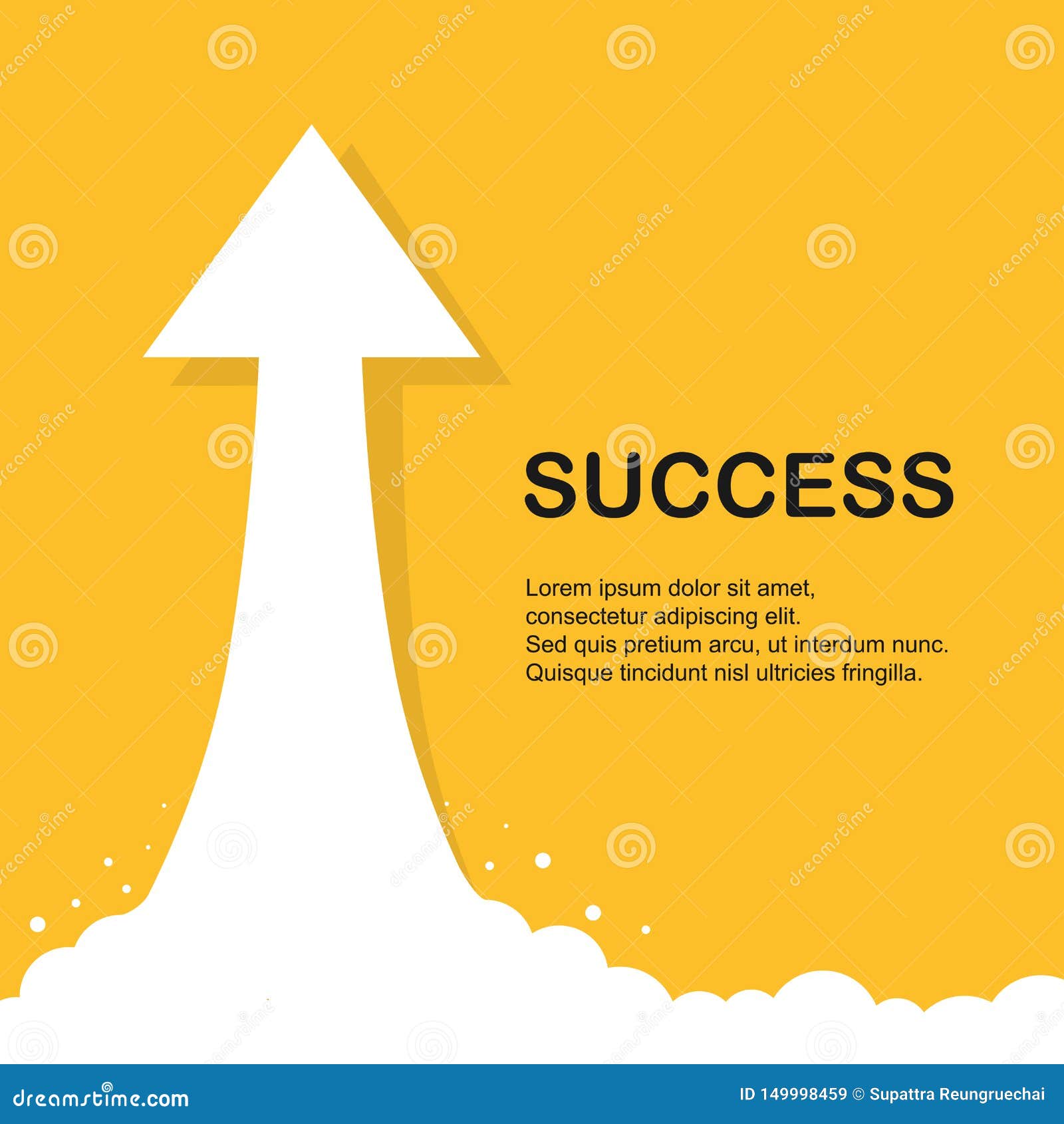 Arrow To Success on Yellow Background. Stock Illustration ...