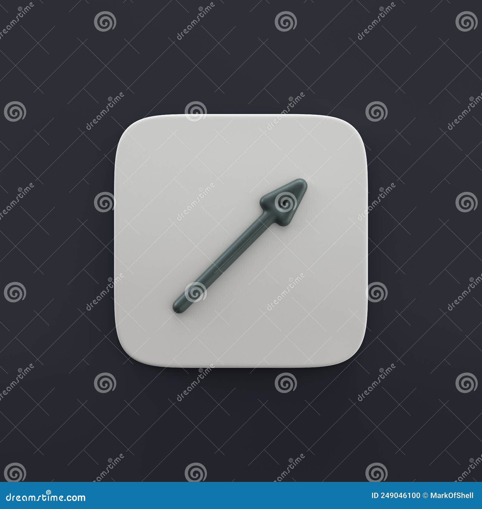 Arrow Tool 3d Icon, Outilne Design and Development Icon in Grey Color ...