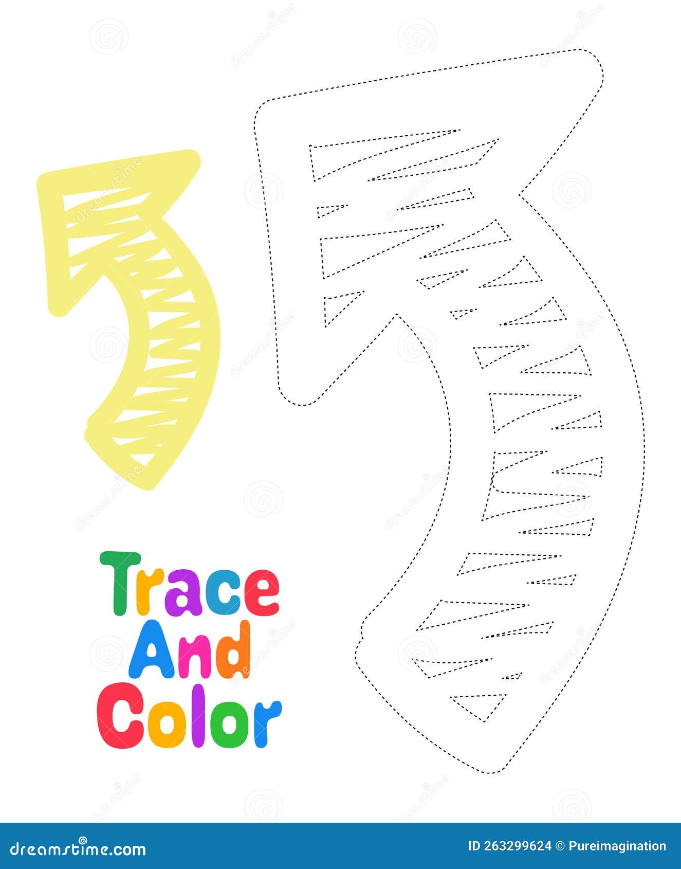 Arrow Tracing Worksheet for Kids Stock Vector - Illustration of ...