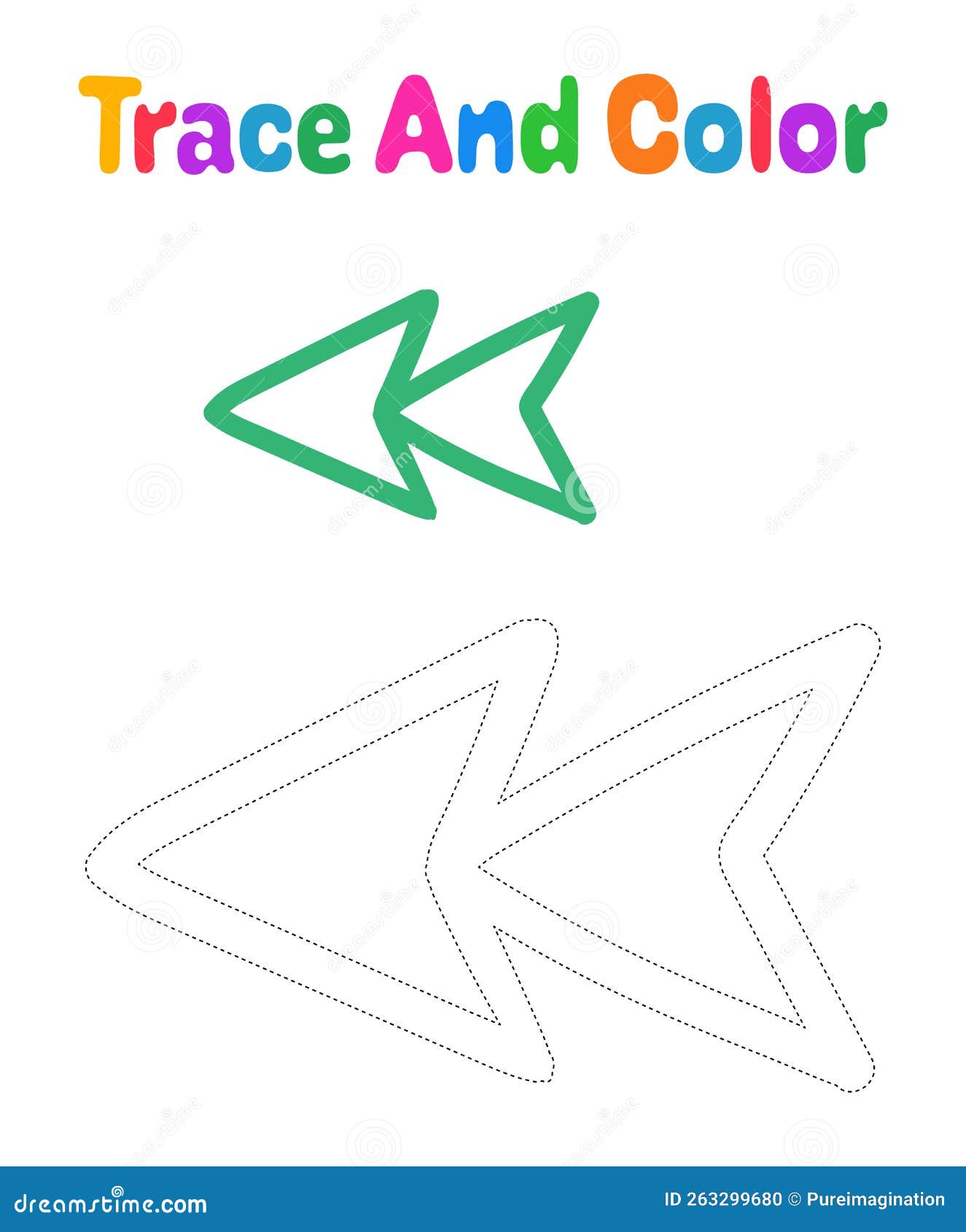 Arrow Tracing Worksheet for Kids Stock Vector - Illustration of ...