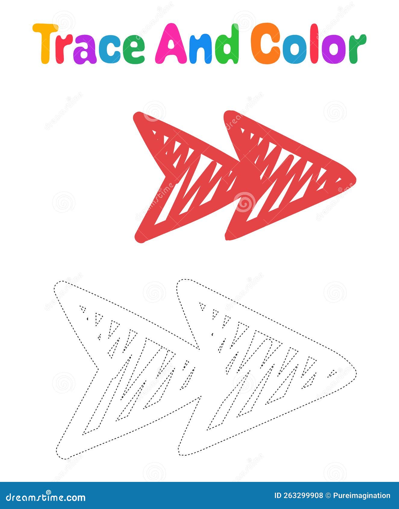 Arrow Tracing Worksheet for Kids Stock Vector - Illustration of game ...