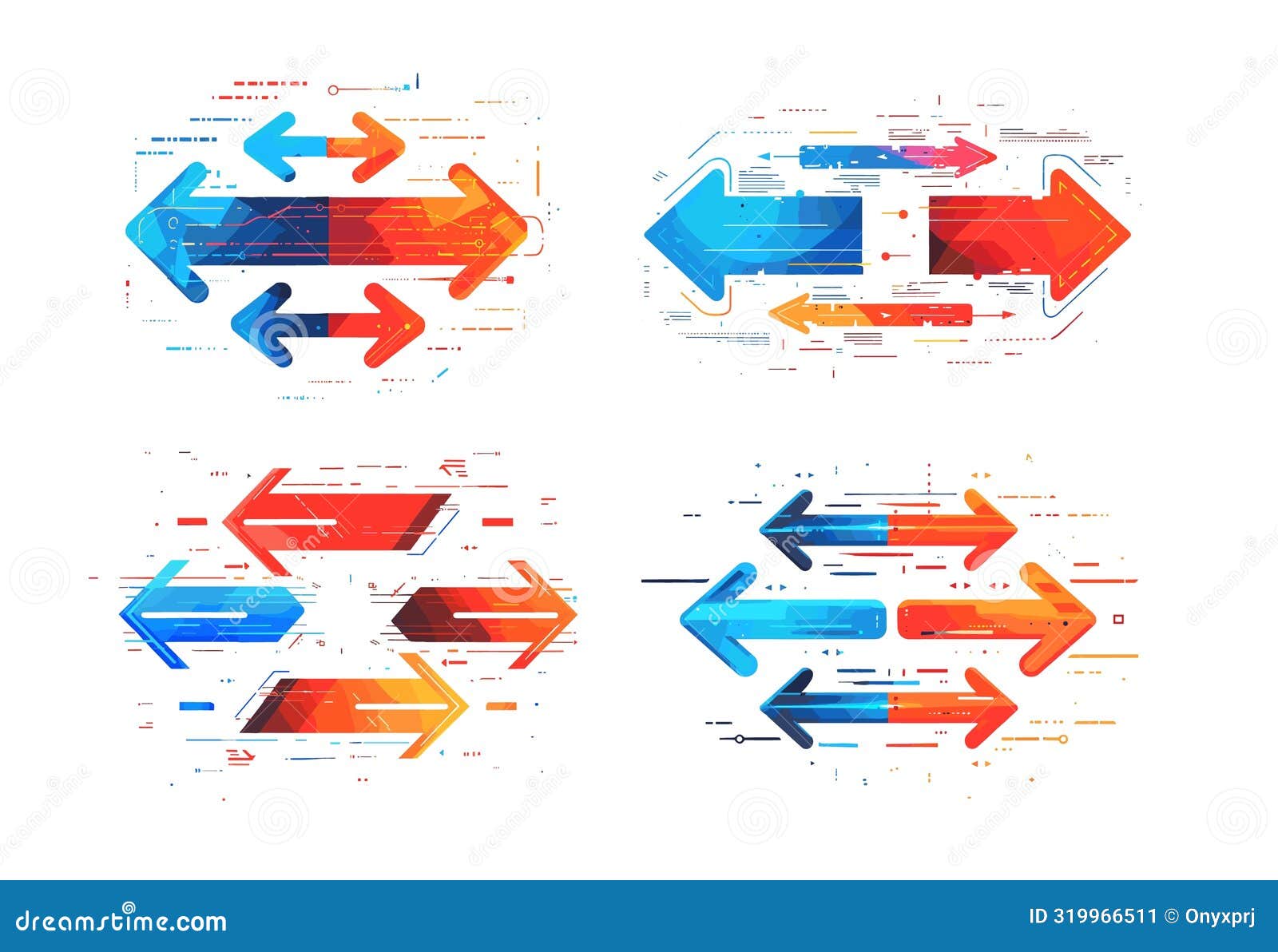 Arrow Transfers Cartoon Vector Concepts. Route Range Movement ...