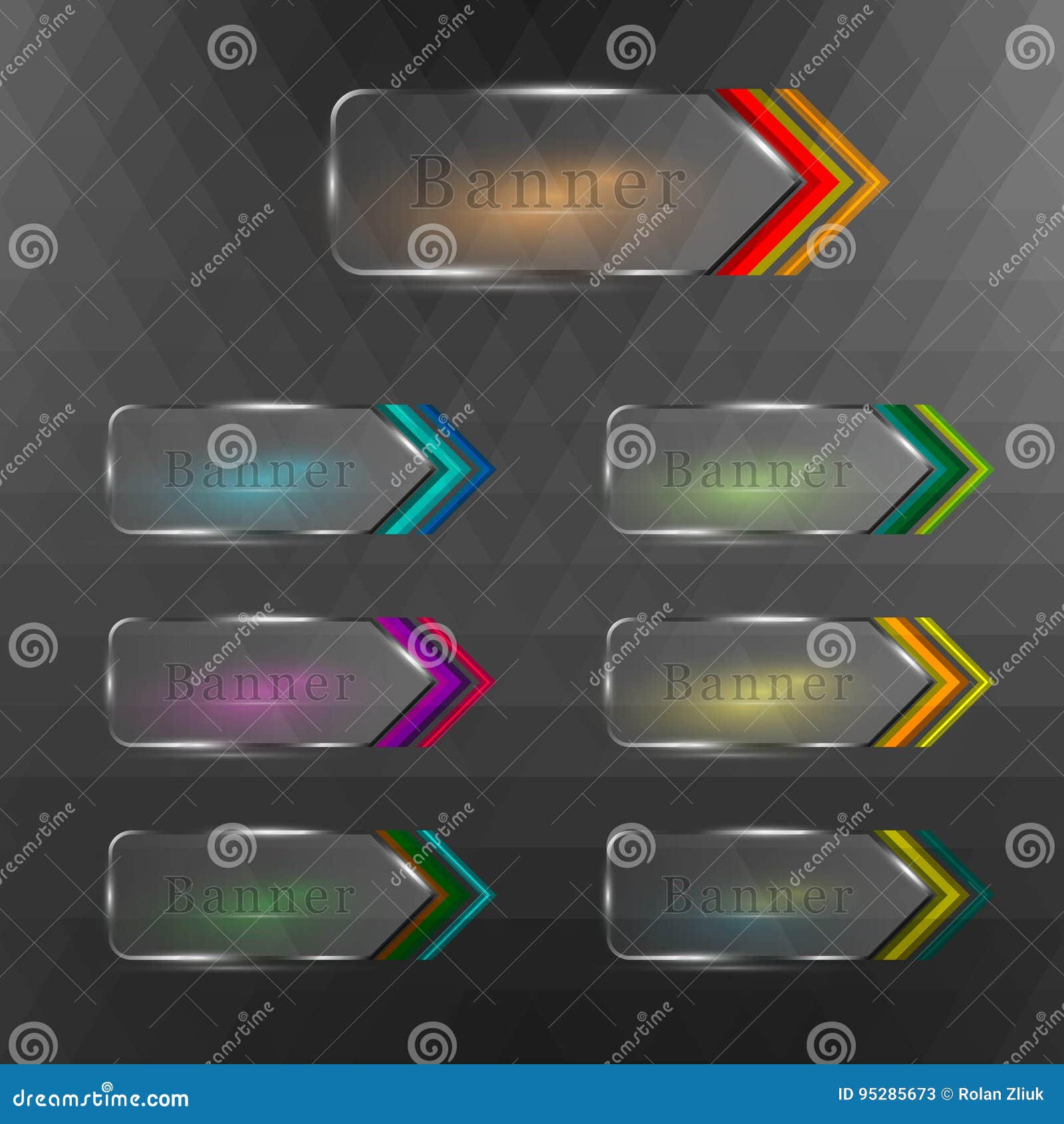 Arrow transparent banners stock vector. Illustration of concept - 95285673