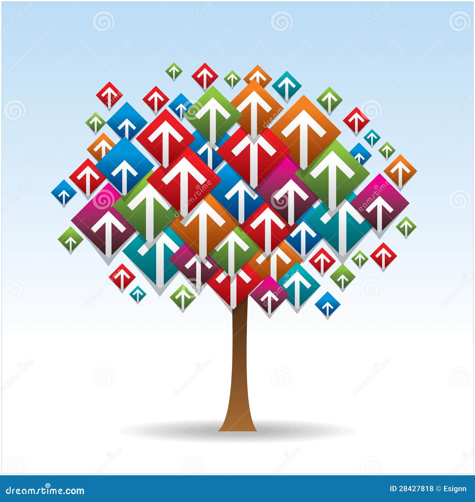 Arrow Tree With Grass Cartoon Vector | CartoonDealer.com #6320867