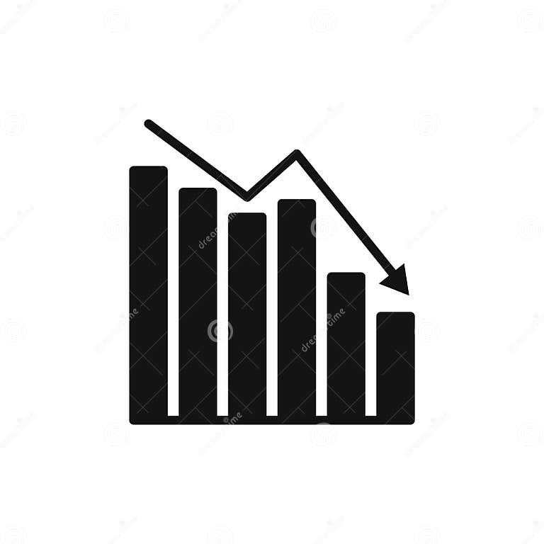 Arrow Trend-down Icon Isolated on White Background Stock Vector ...