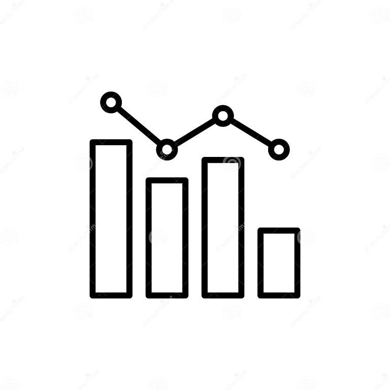 Arrow Trend-down Icon Isolated on White Background Stock Vector ...