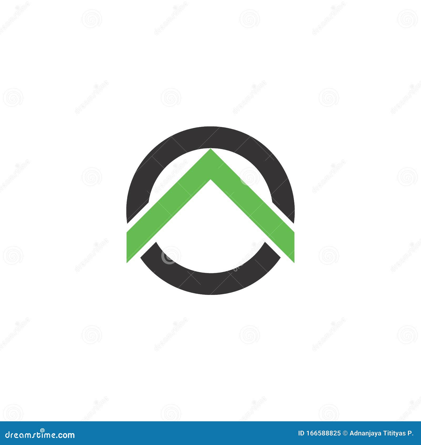 Arrow Triangle Green Mountain Circle Logo Vector Stock Vector ...