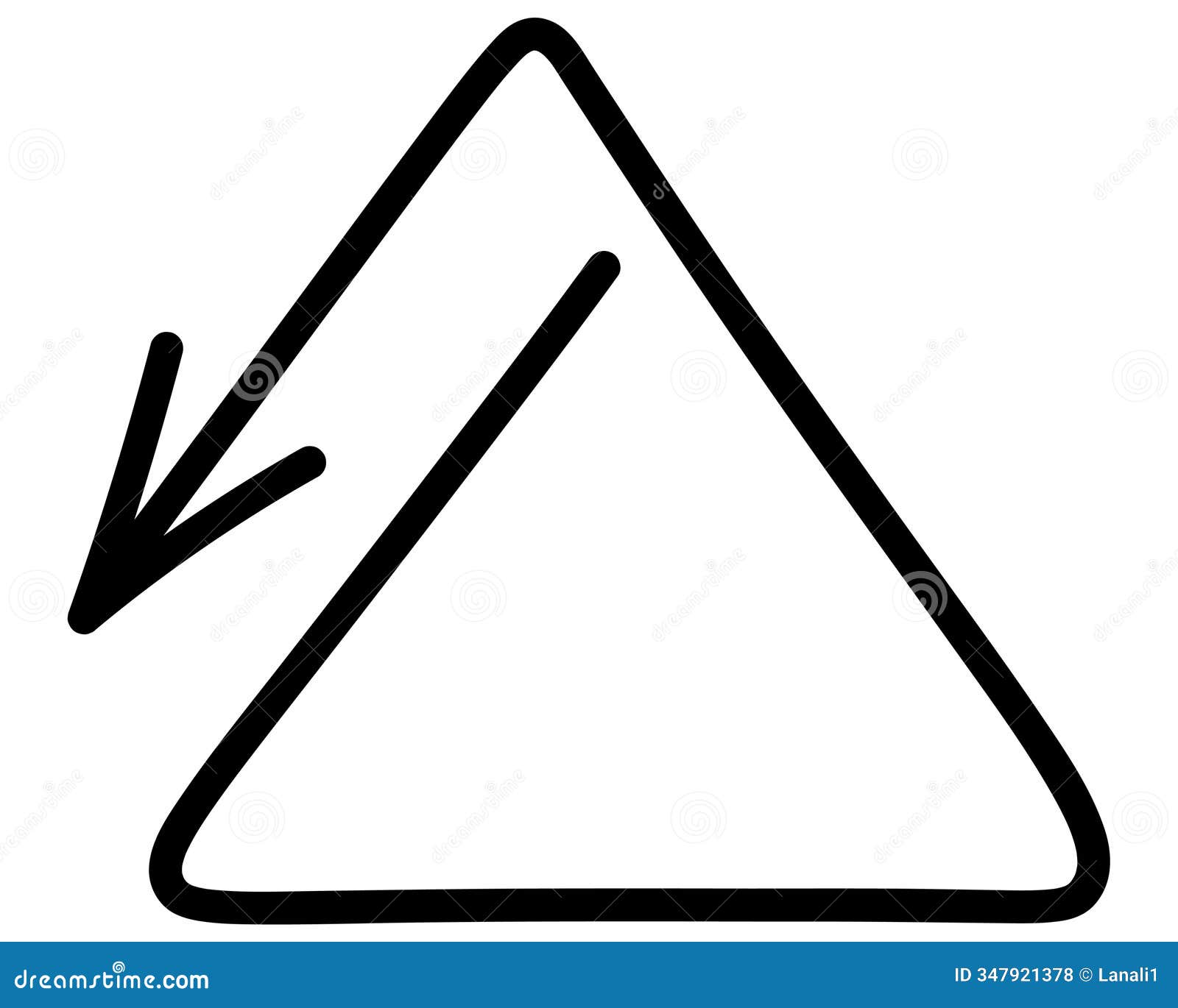 Arrow Triangle. Sketch. Pointer Twists Along Triangle and Points Down ...