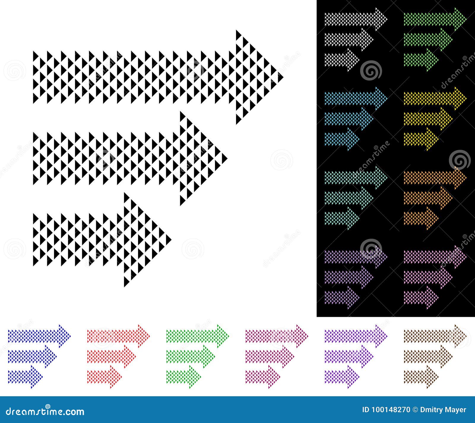 Arrow from Triangles with Sharp Angles Stock Vector - Illustration of ...