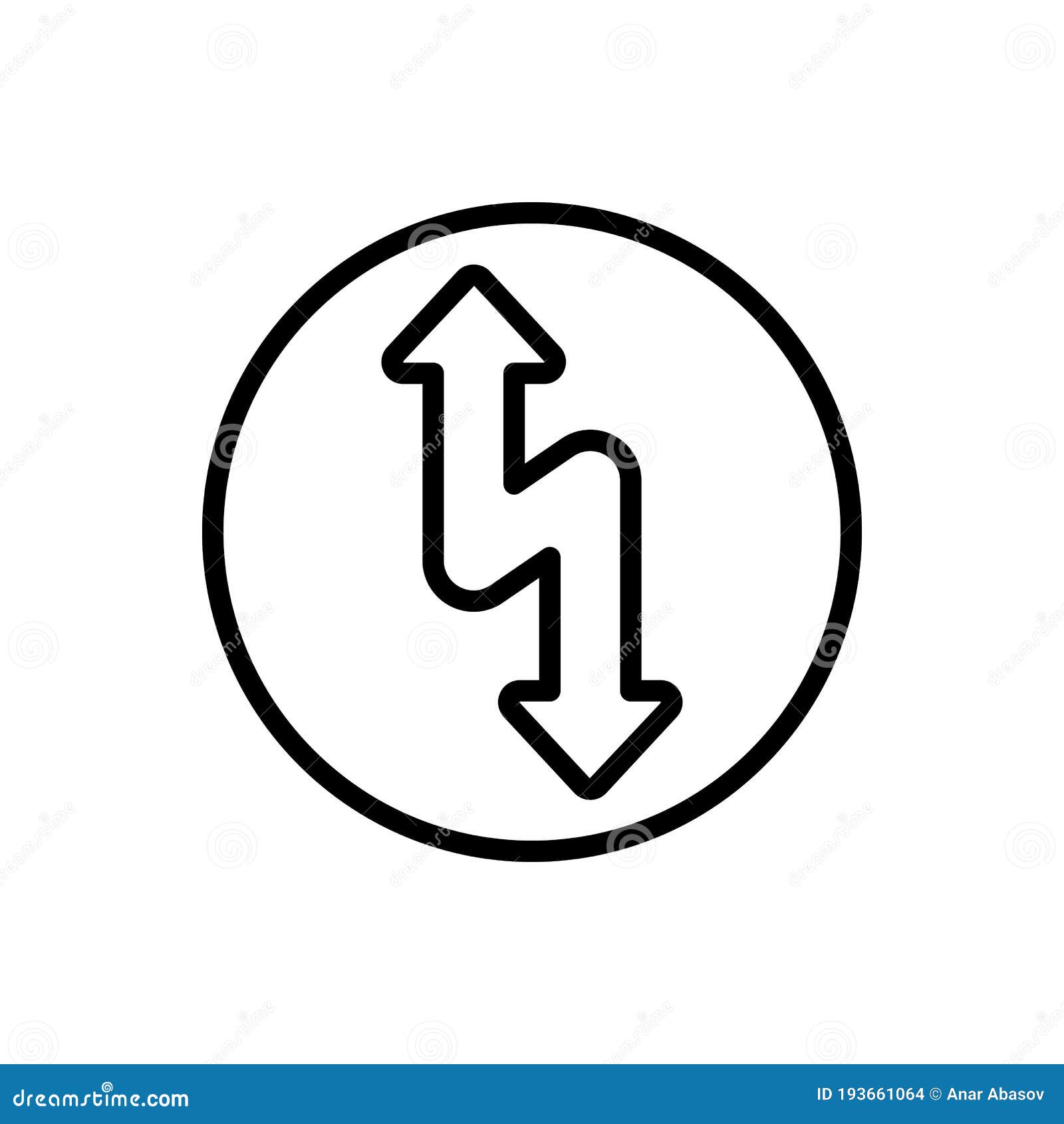 Arrow Turn Up and Down Icon. Simple Line, Outline Vector Elements of Pointer Icons for Ui and Ux ...