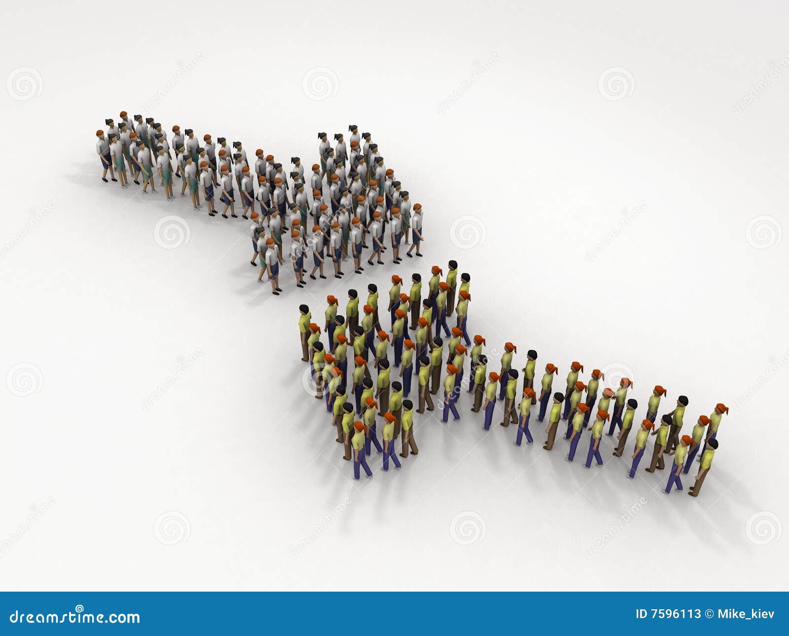 Arrow of two color people stock illustration. Illustration of dispute ...