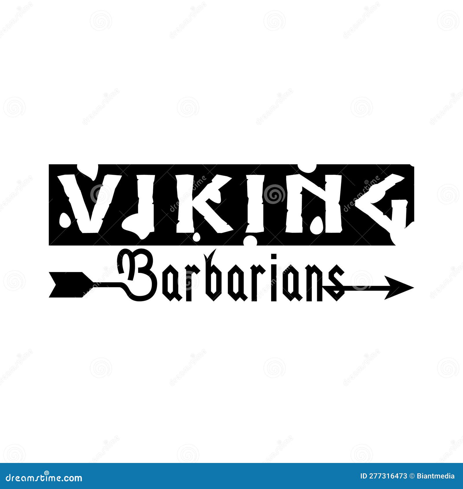 Arrow Typography Viking Emblem Stock Illustration - Illustration of ...