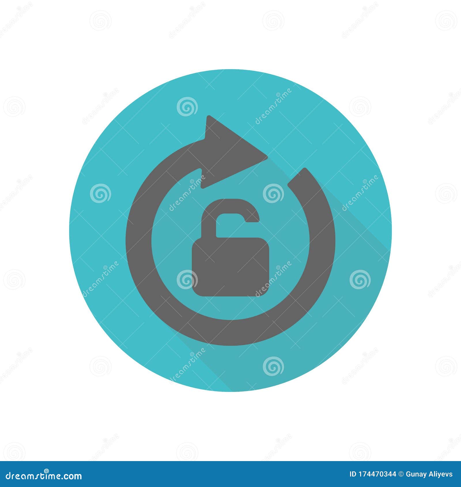 Arrow, Unlock Long Shadow Icon. Simple Glyph, Flat Vector of Arrow ...