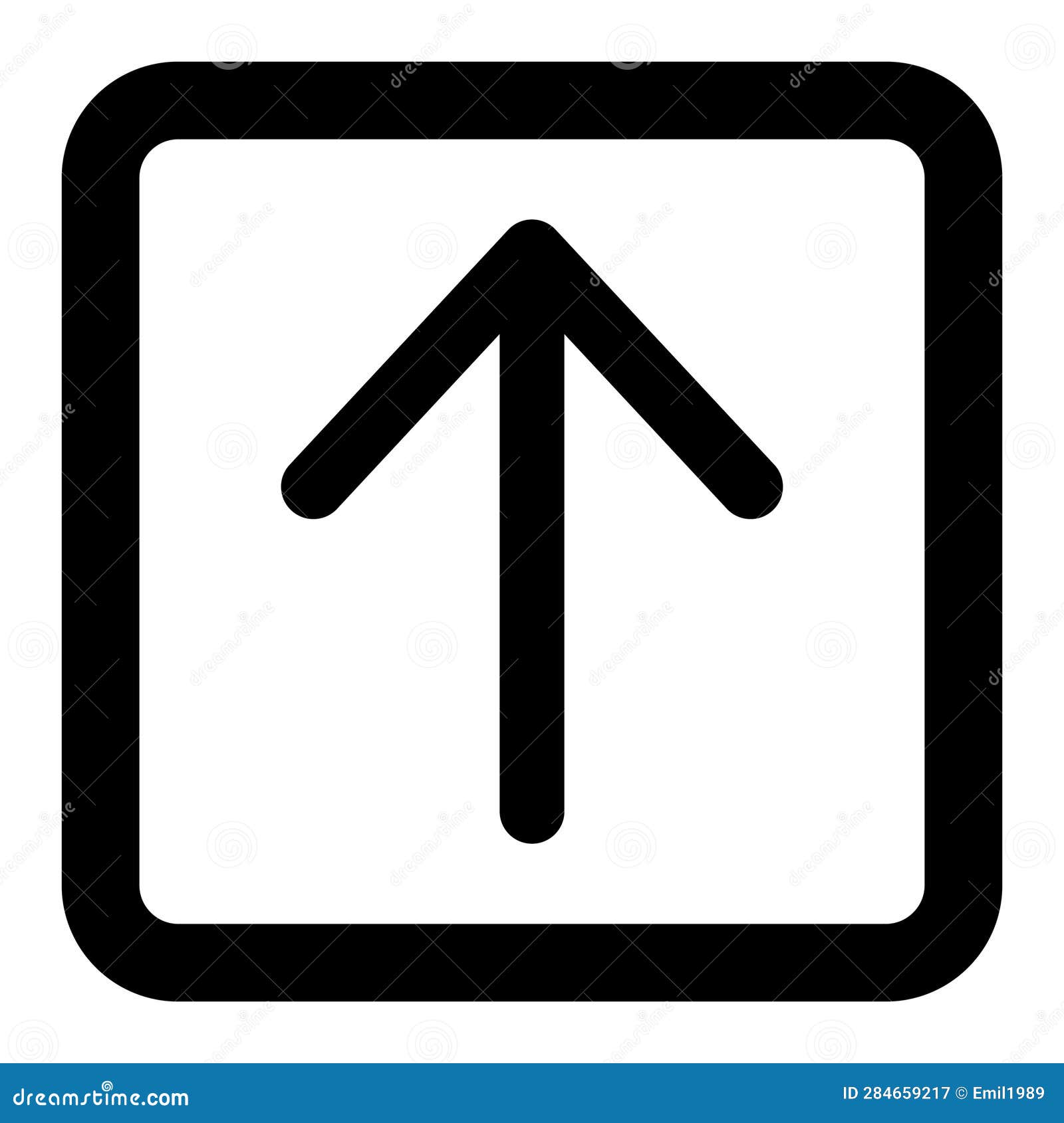 Arrow Up Button Icon in Frame Stock Illustration - Illustration of ...