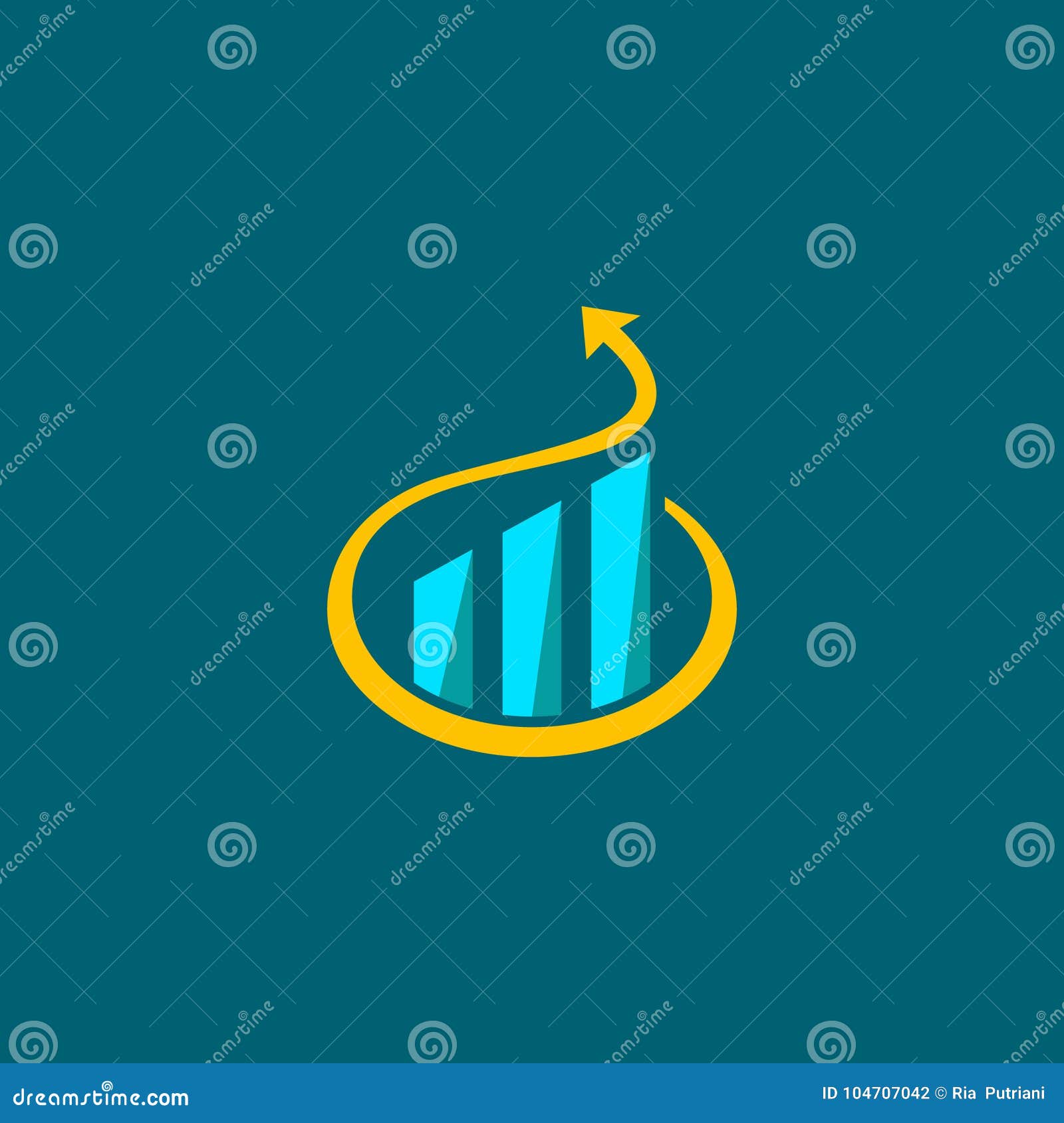 Arrow Up Curve Business Logo Stock Vector - Illustration of curve ...