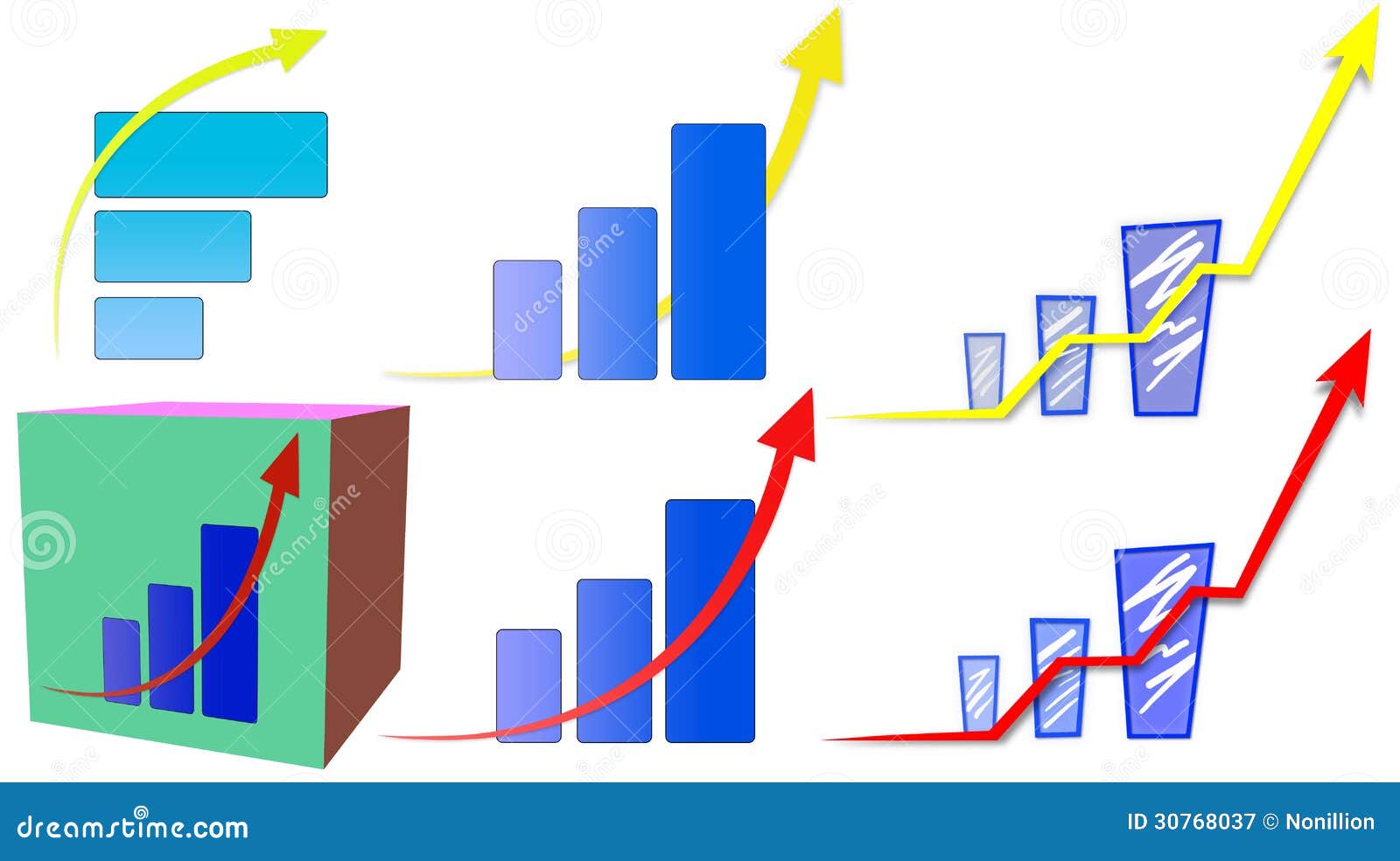 Arrow up graph and chart stock illustration. Illustration of label ...
