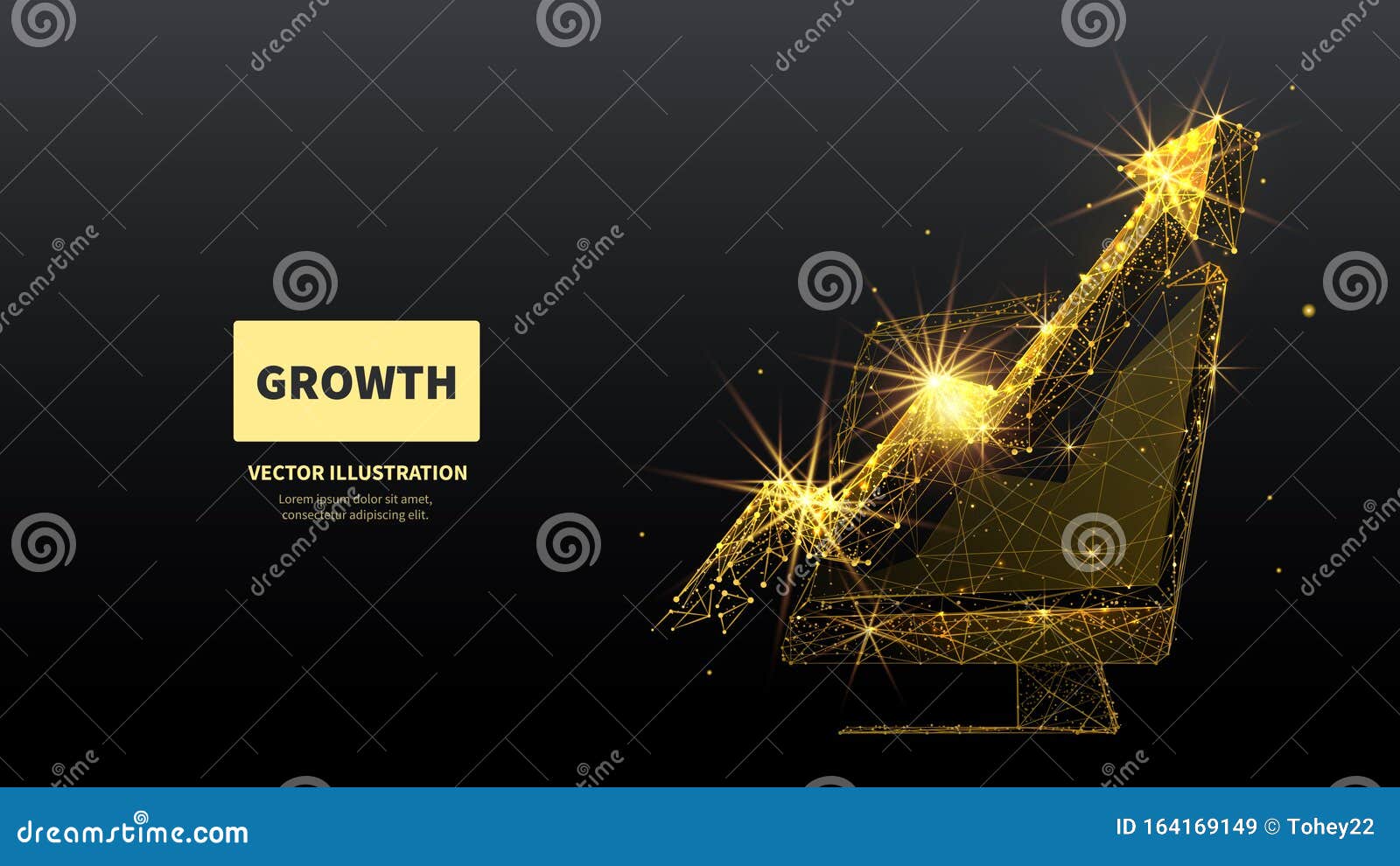 The Arrow on Monitor Screen Low Poly Wireframe Illustration Stock ...