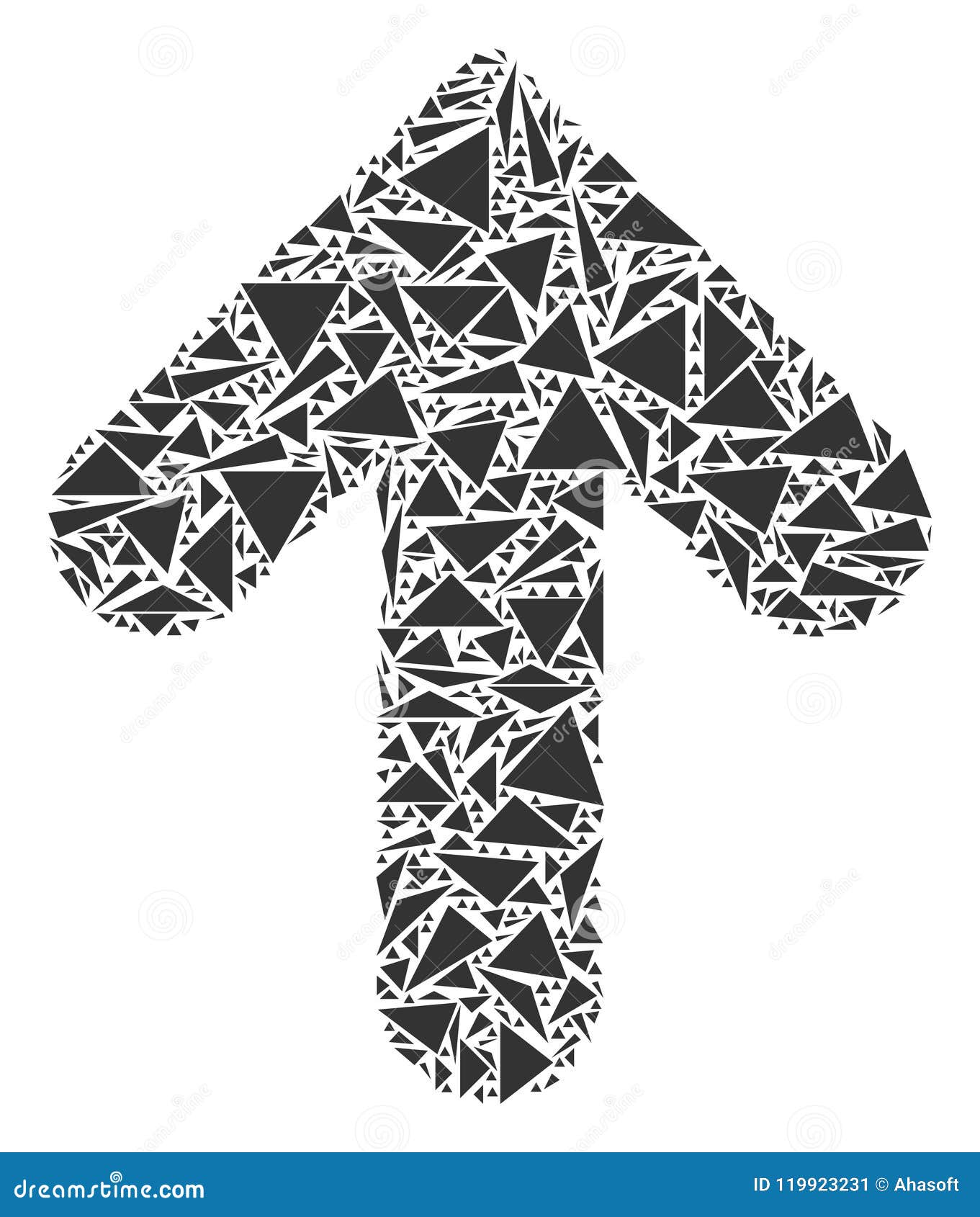 Arrow Up Mosaic of Triangles Stock Vector - Illustration of ascending ...