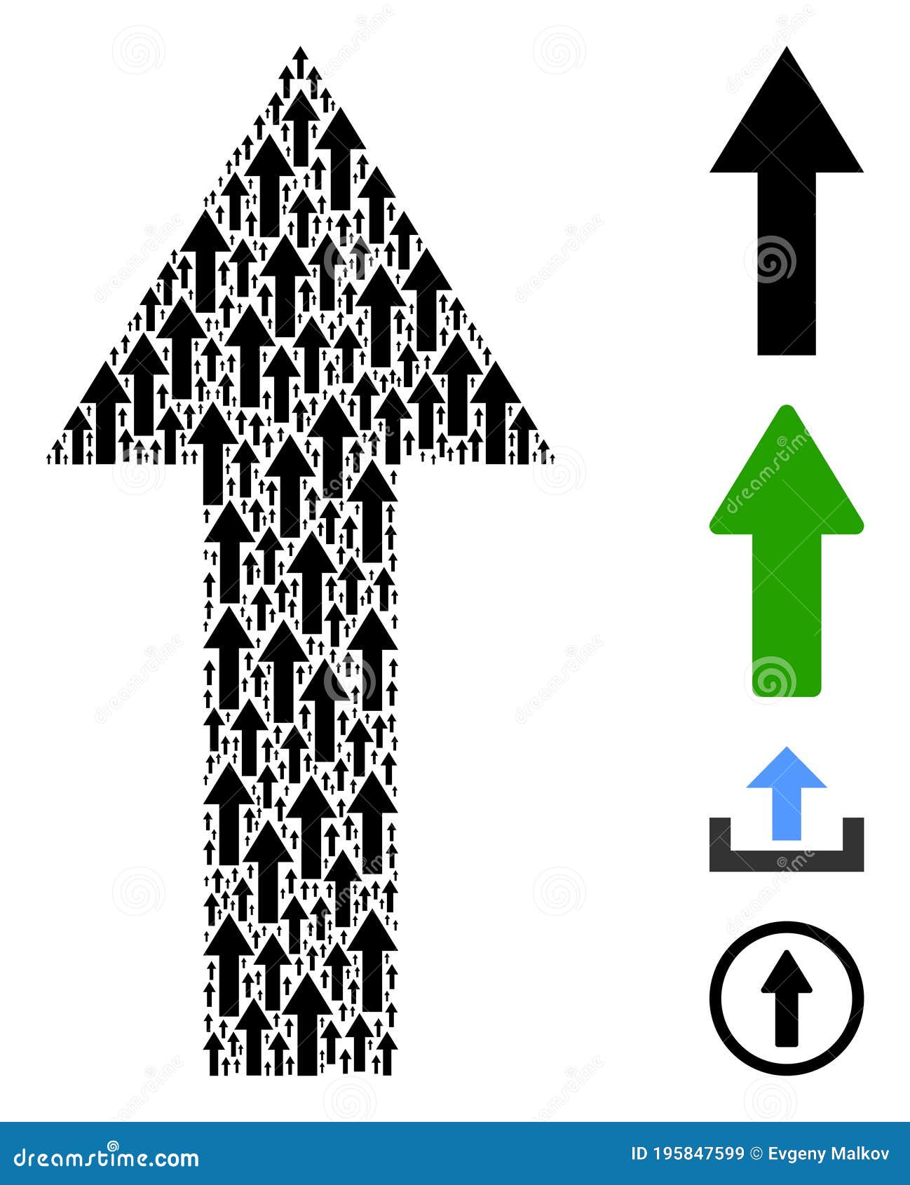 Arrow Up Recursion Mosaic Of Self Icons Stock Vector Illustration Of