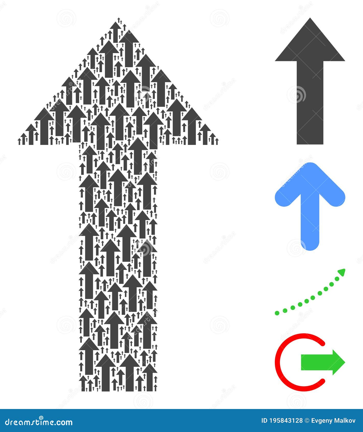 Arrow Up Recursion Mosaic of Self Items Stock Vector - Illustration of ...