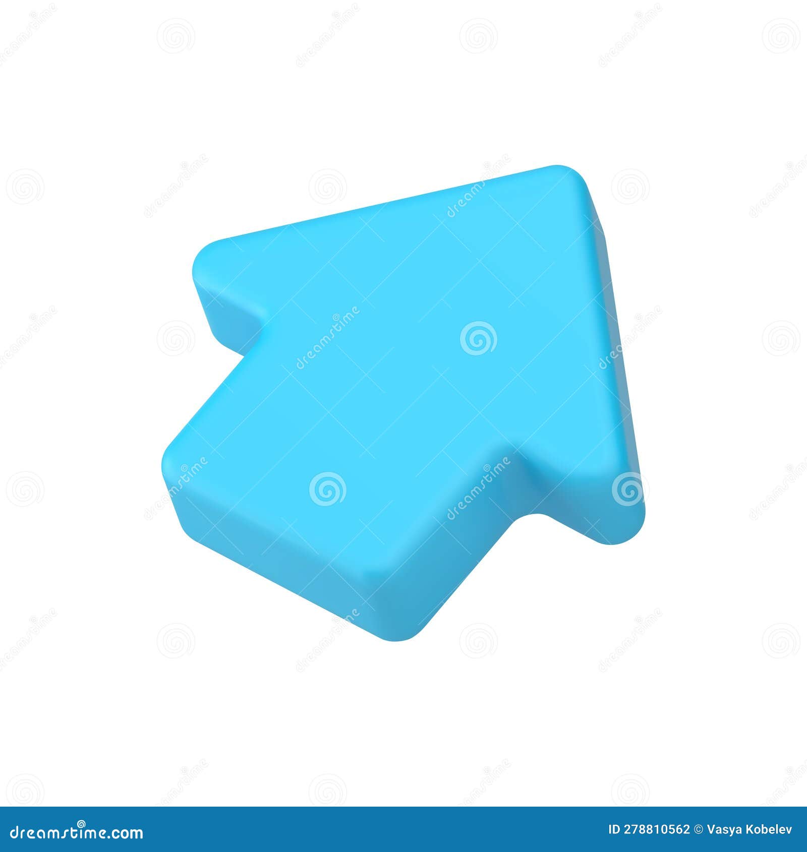 Arrow Up Right Diagonal Direction Blue Isometric Perspective Pointer 3d ...