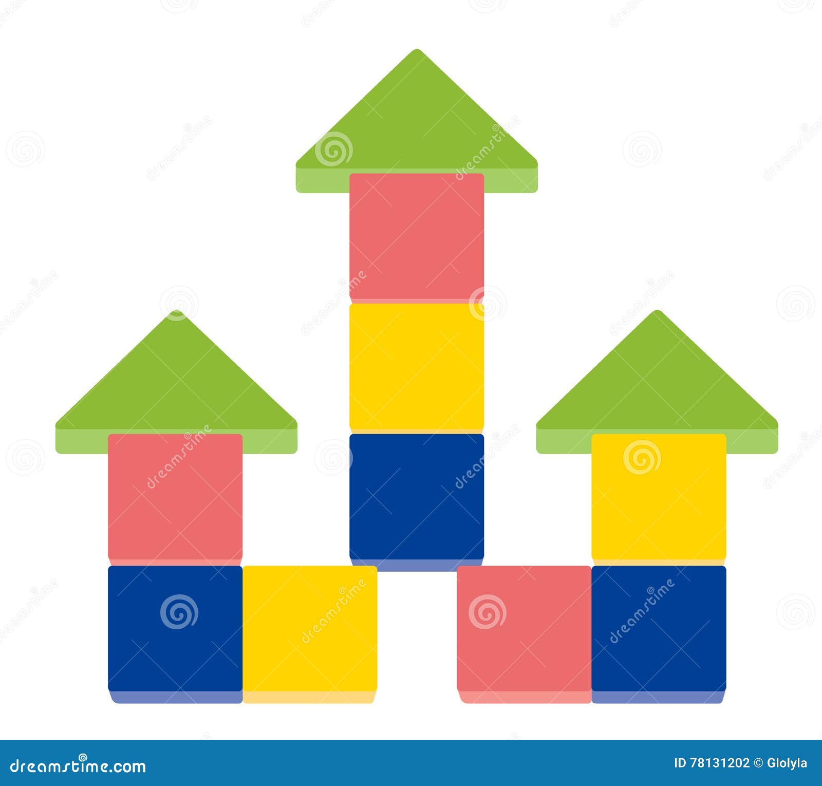 Arrow Up Shape of Stack Blocks, Creative Toy Blocks. Stock Vector ...